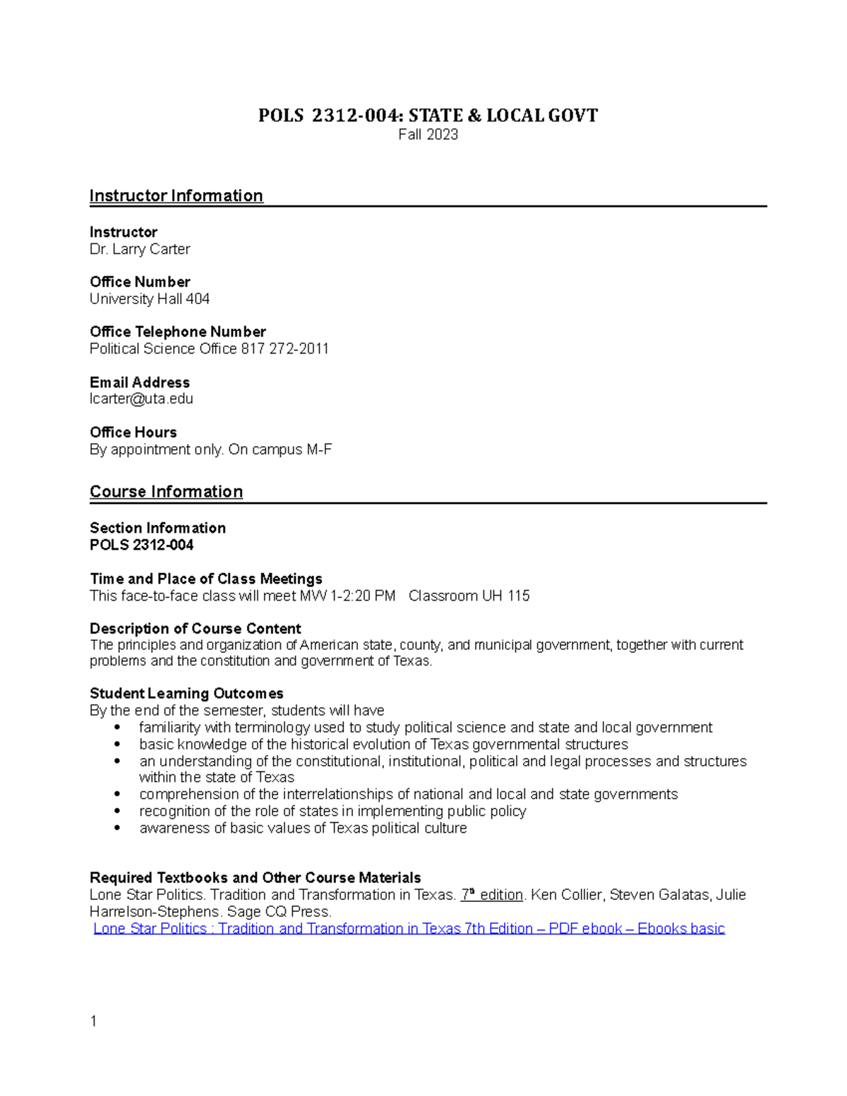 2023-FALL 2238-POLS-2312-004 - POLS 2312-004: STATE & LOCAL GOVT Fall ...