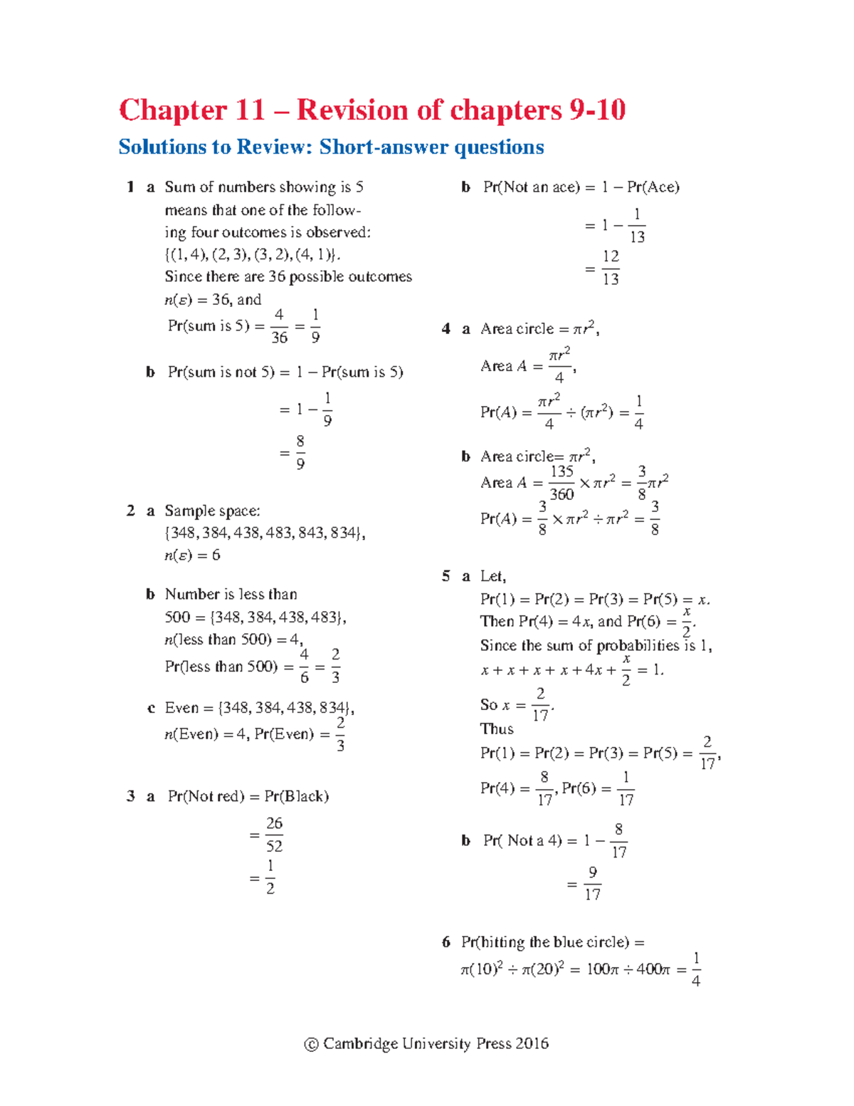 Chapter 11 worked solutions - Chapter 11 – Revision of chapters 9 ...
