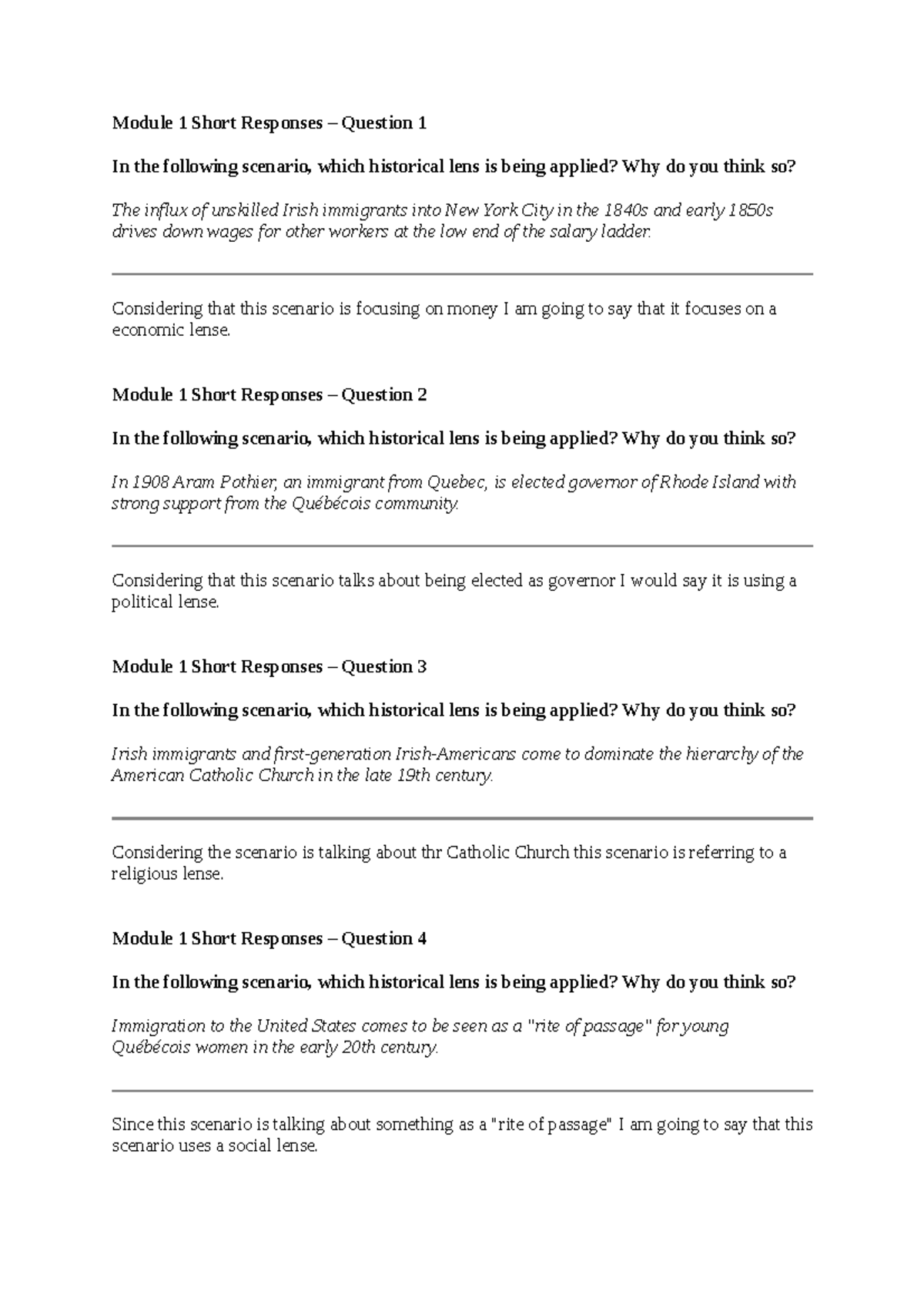 Module 1 Short Responses - Module 1 Short Responses – Question 1 In the ...