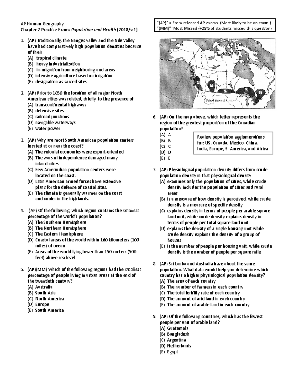Ch 2 POP Practice EXAM - no description Political Geography Political ...