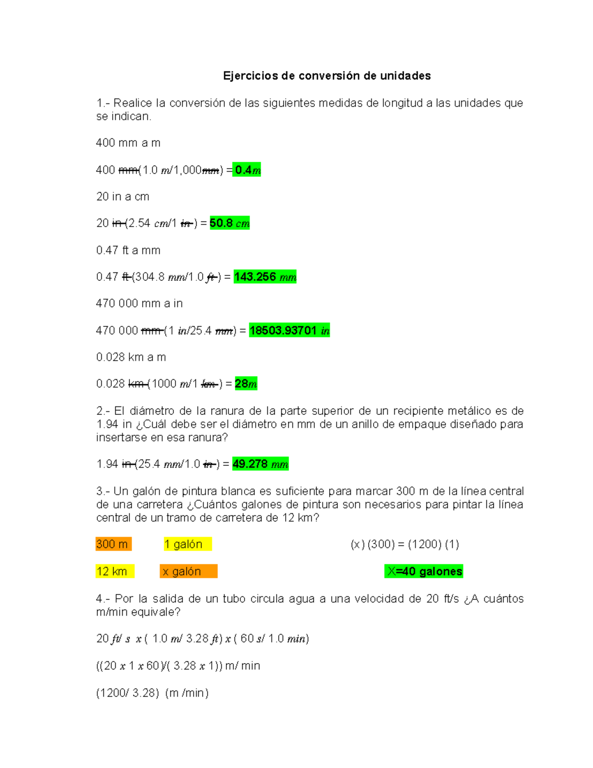 Práctica dirigida N° 2 - Ejercicios de conversión de unidades 1 ...