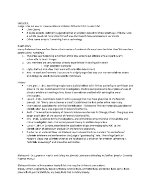 Lec16 class act 2 - Summary Crime Scene Investigation - (Class activity ...