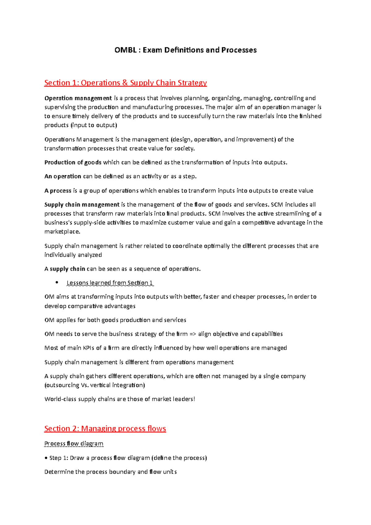 Exam synthèse - Définitions - OMBL : Exam Definitions and Processes ...