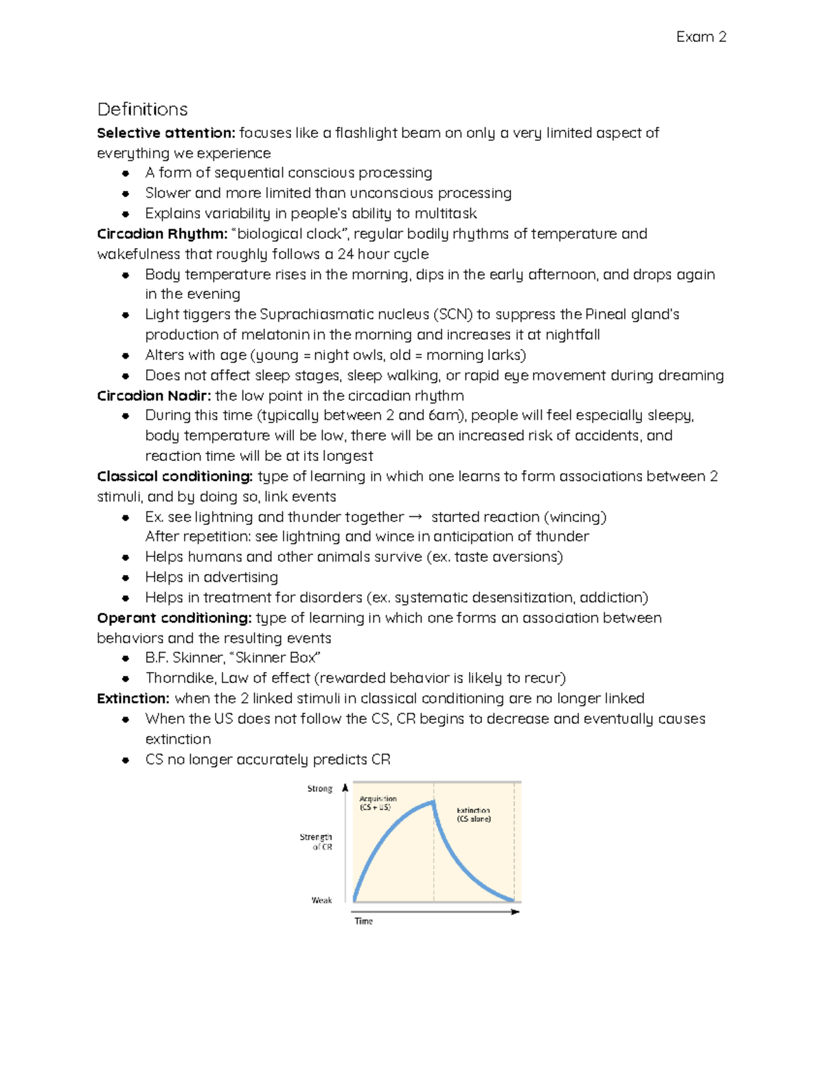 Exam 2 Study Guide - Exam 2 Definitions Selective attention: ocuses ...