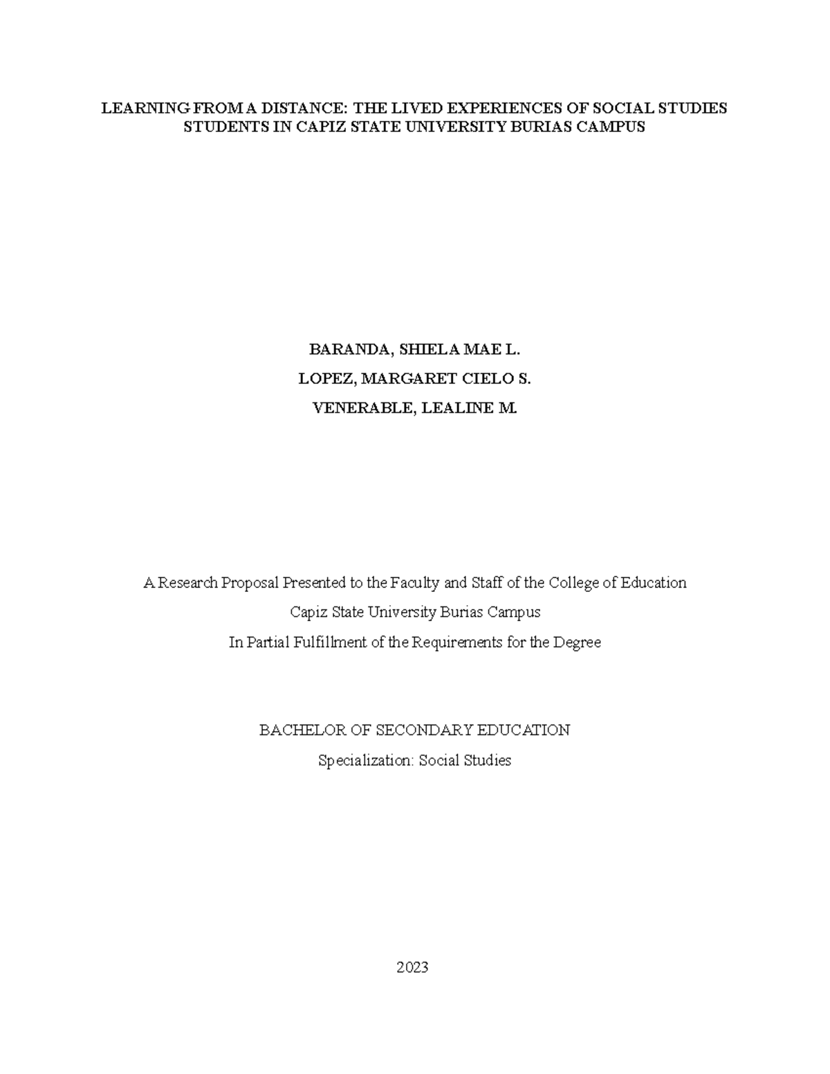 Local media 5439401982176312282 - LEARNING FROM A DISTANCE: THE LIVED ...