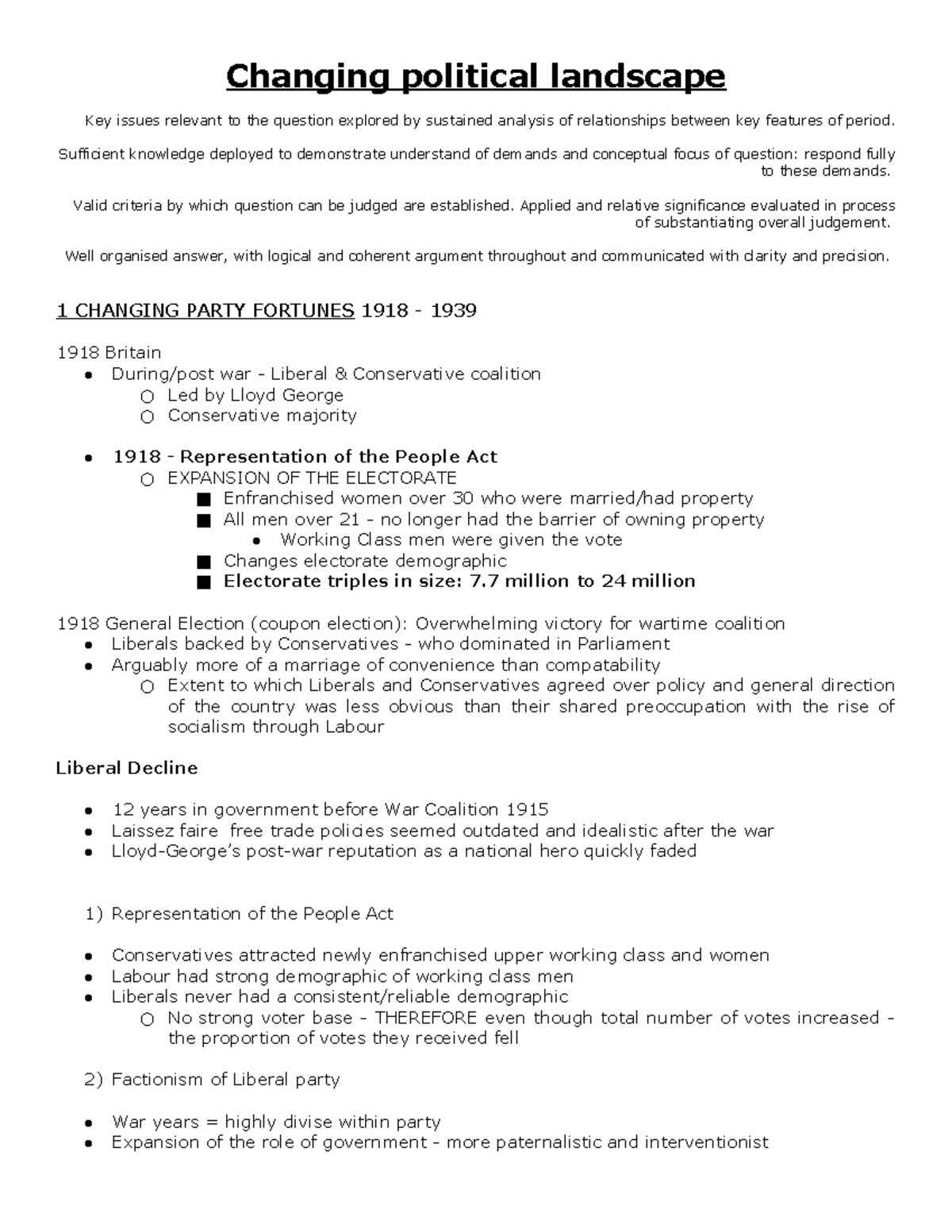 Changing political landscape - Sufficient knowledge deployed to ...