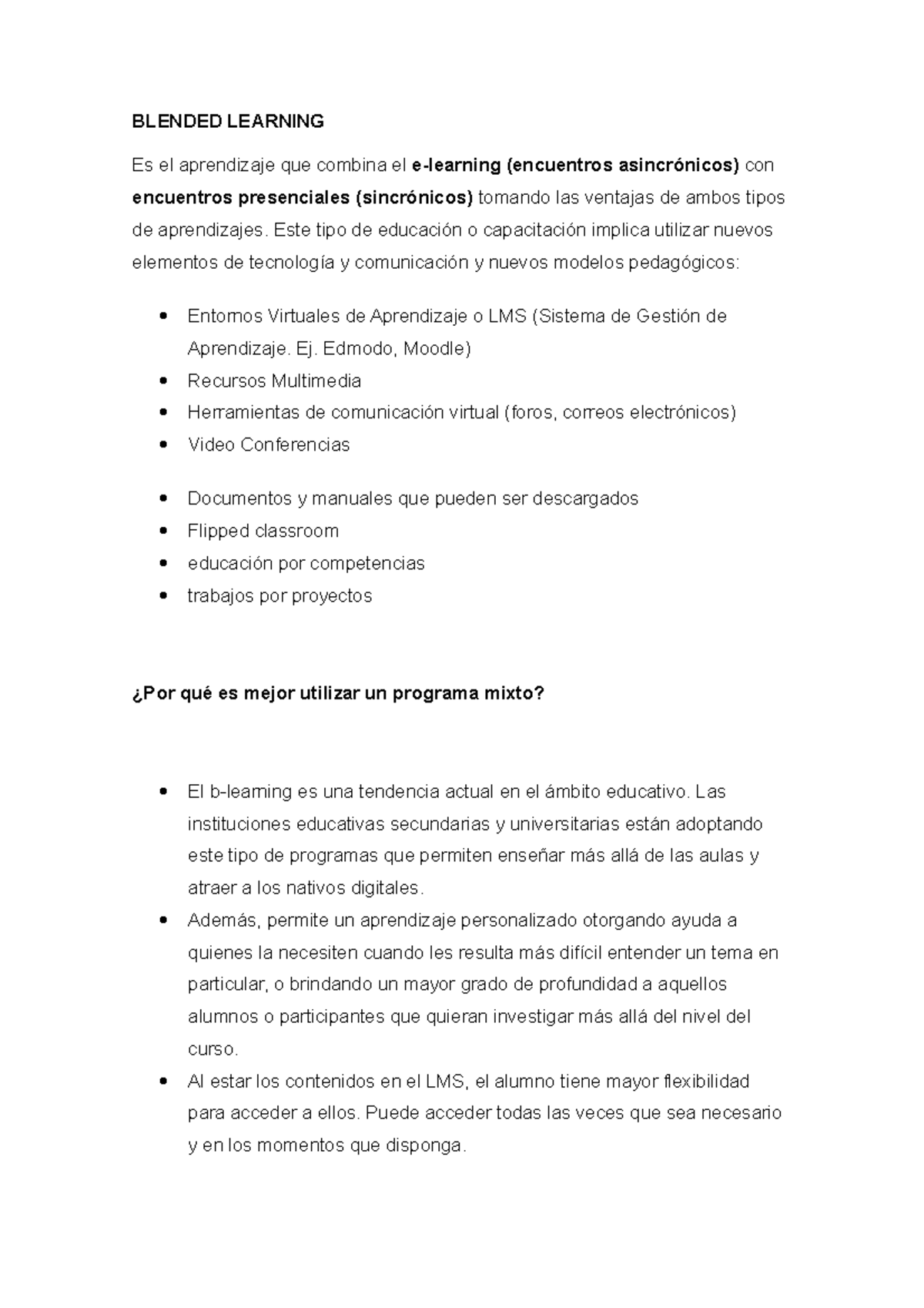 Blended Learning Lecture Notes Modelo Pedagogico Blended Learning