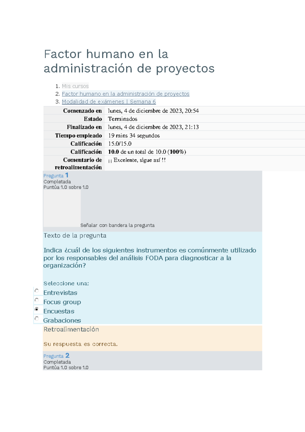 Factor humano en la administración de proyectos semana 6 - Factor humano en la administración de ...