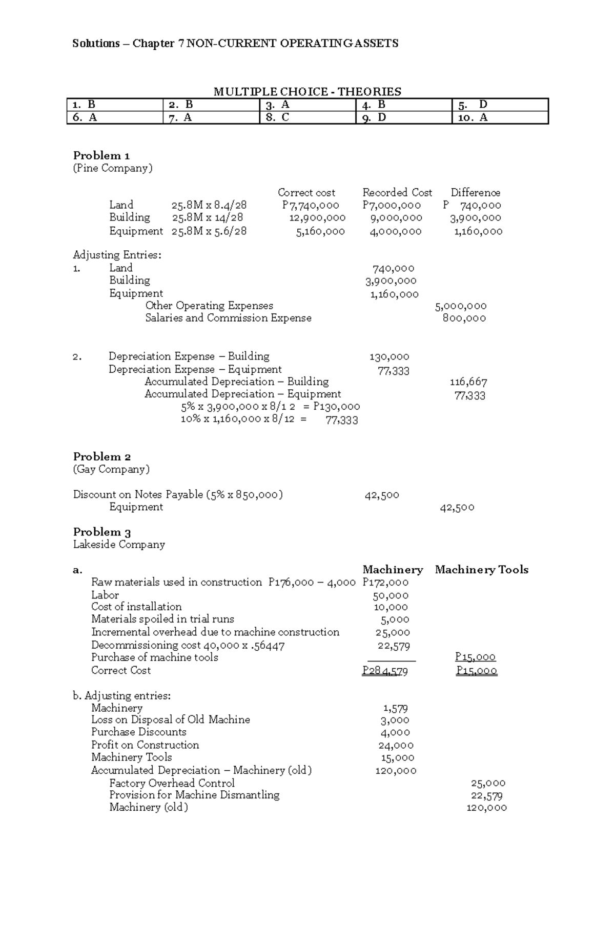 chapter 7 non current operating assets accountancy solution manual ...