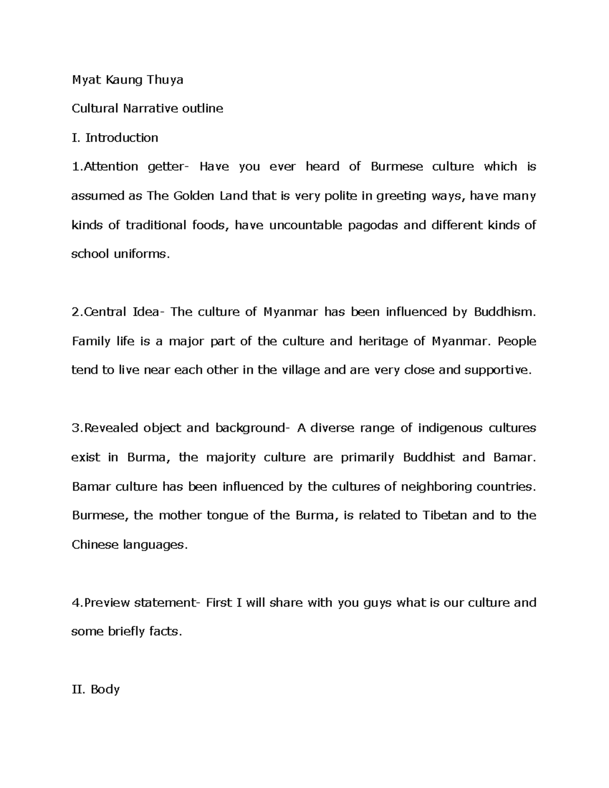 Cultural Narrative Outline - Myat Kaung Thuya Cultural Narrative ...