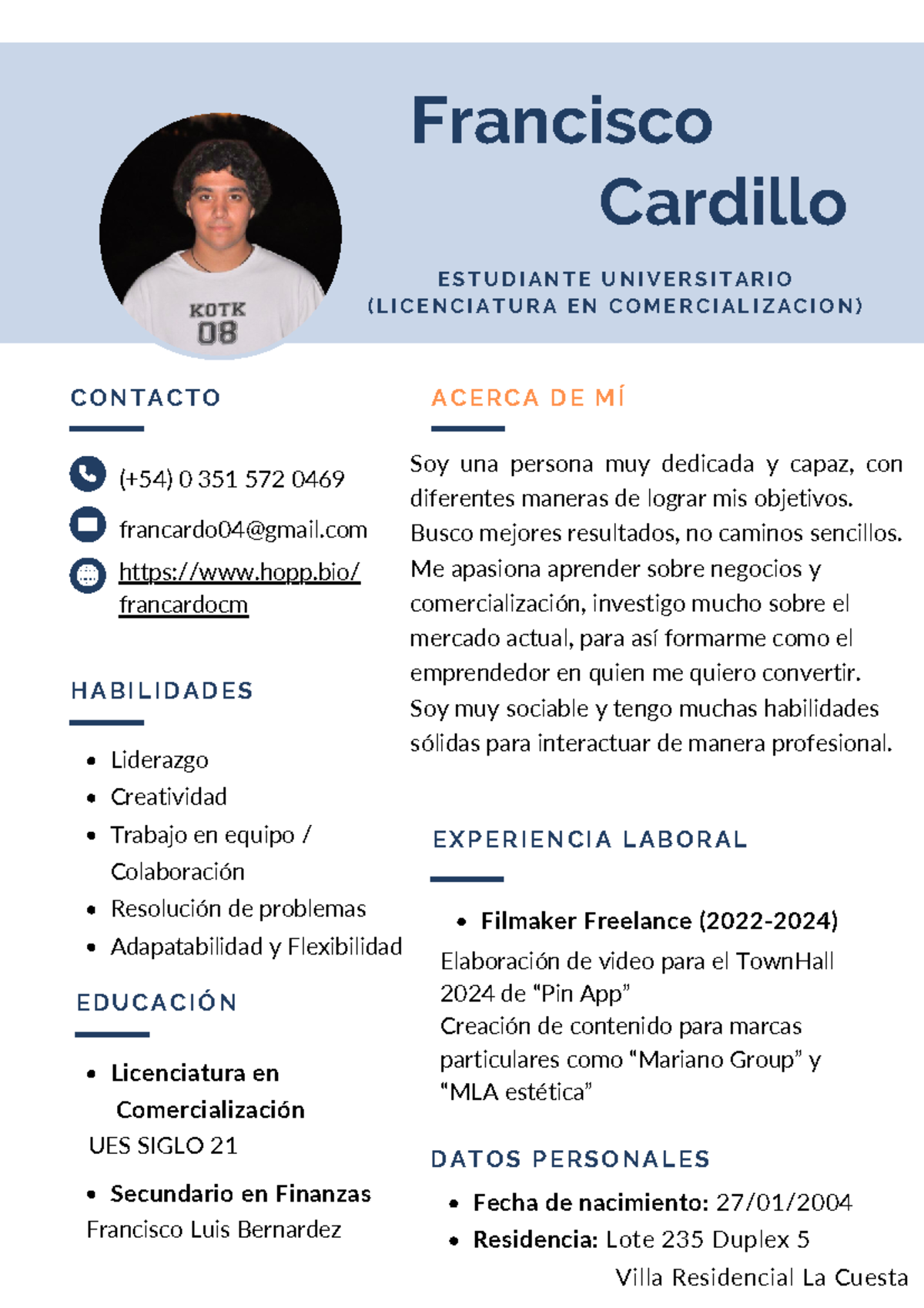 CV Fran Cardillo - trabajo crear un CV boceto para etender como hacerlo - Francisco Cardillo E S ...