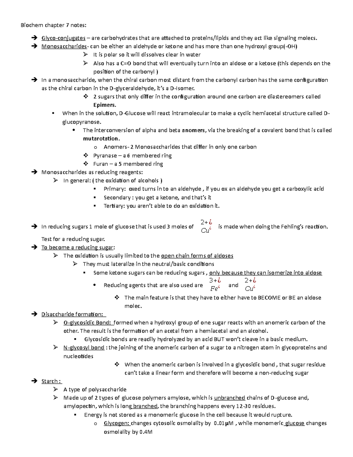 Biochem chapter 7 notes - Biochem chapter 7 notes: Glyco-conjugates ...