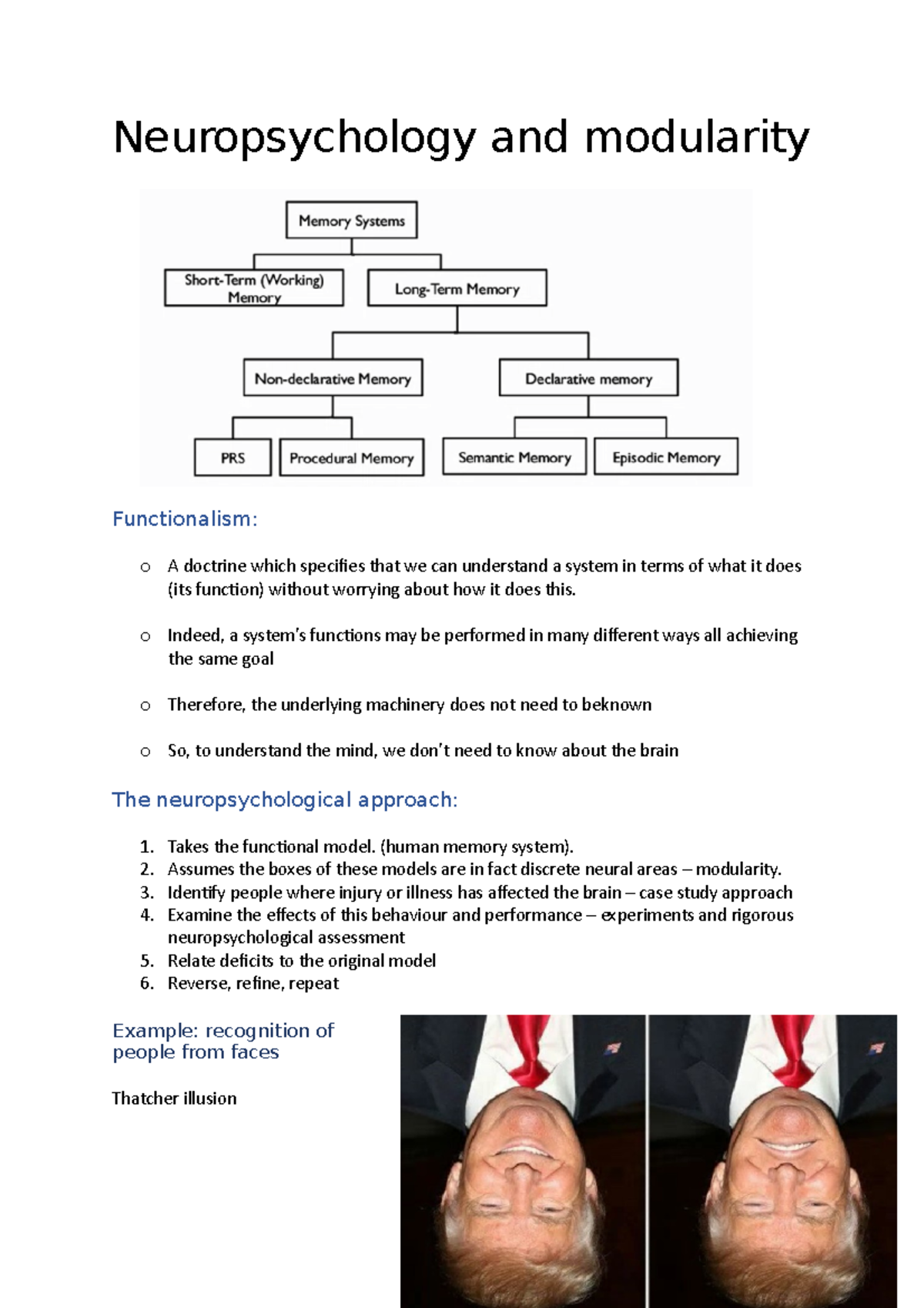 Neuropsychology and modularity - 8th feb - Neuropsychology and ...