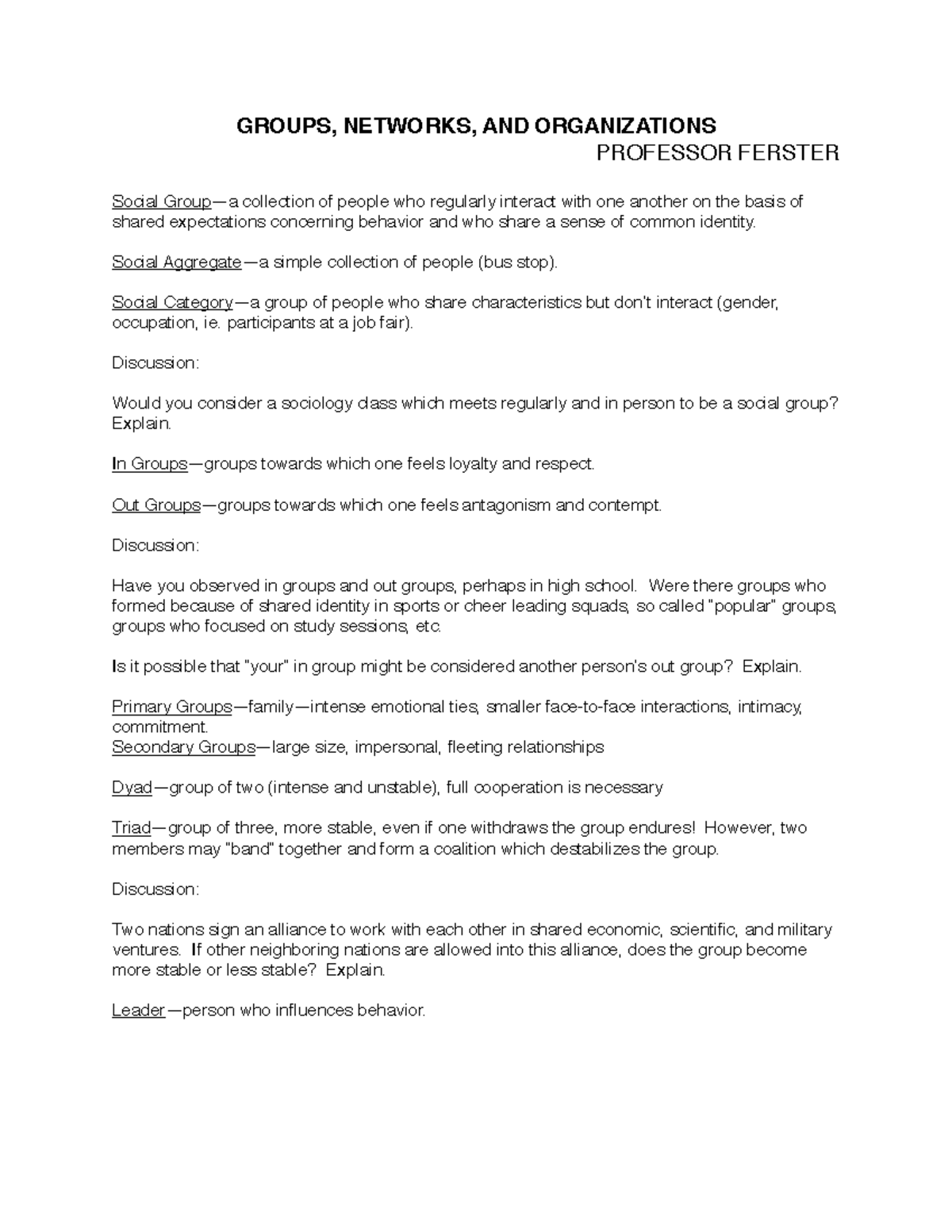 Groups #5 Networks, and Organizations - GROUPS, NETWORKS, AND ...