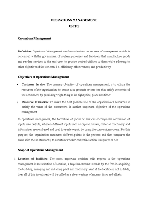 Operations Research Module - CHAPTER ONE 1. Introduction to Operations ...