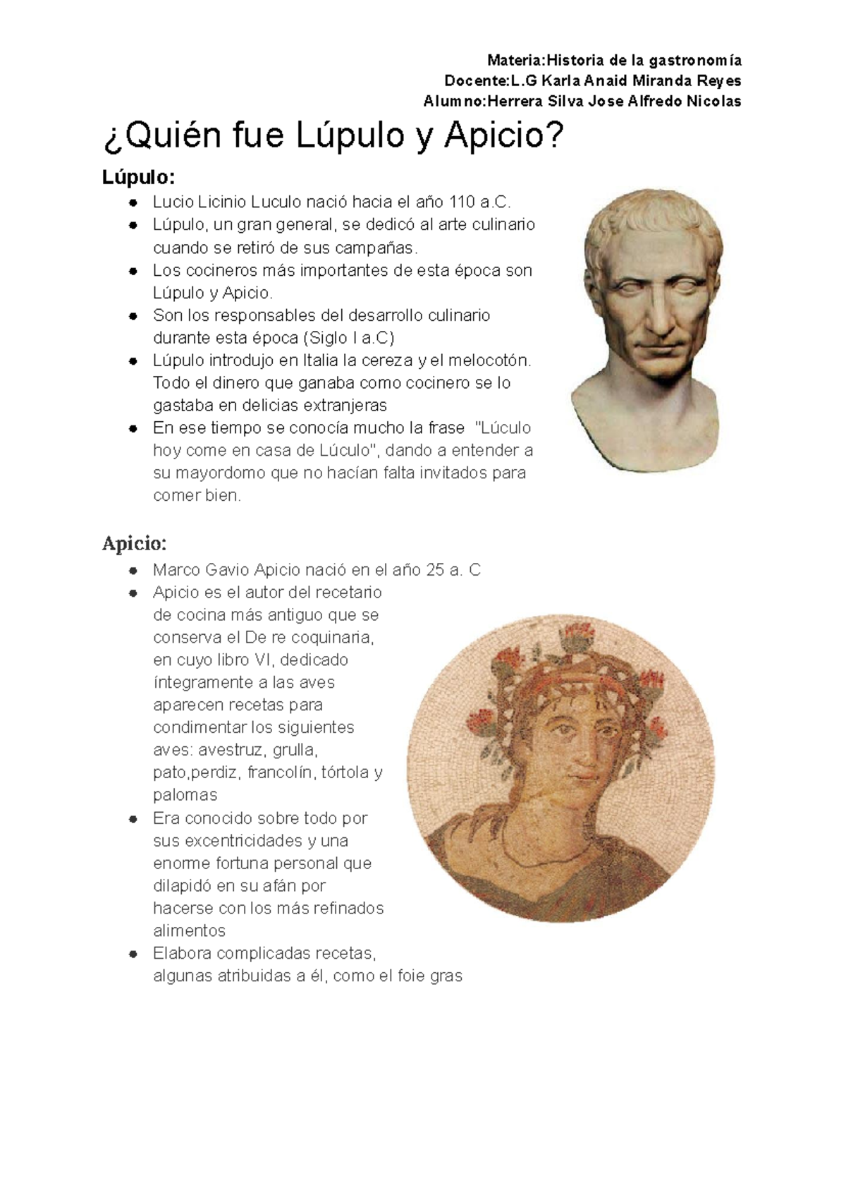 ¿Quién fue Lúpulo y Apicio - Materia:Historia de la gastronomía Docente ...