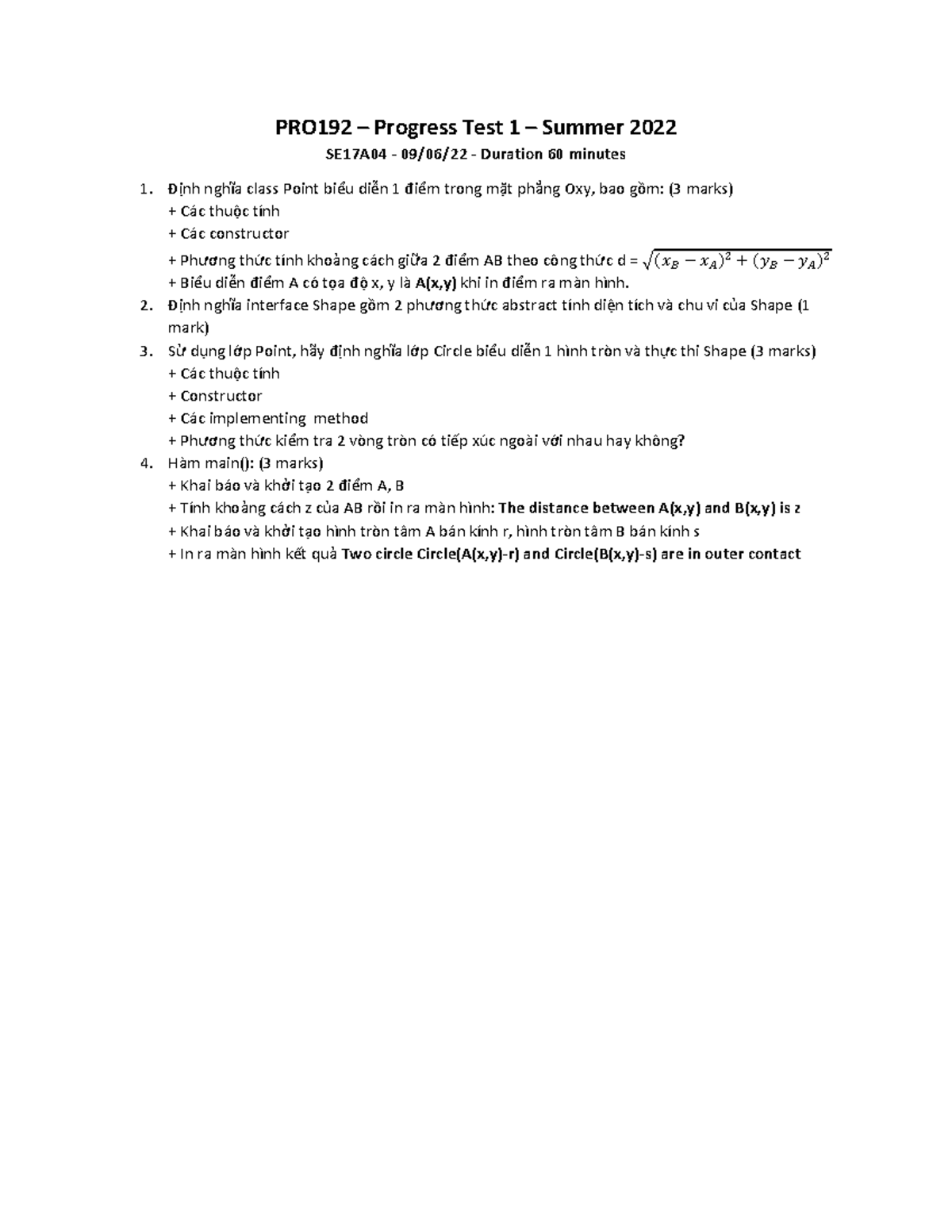 PT1 SE17A04 - Reference exercises for those who need it - PRO192 ...