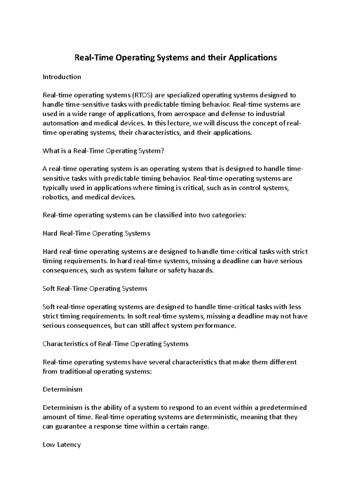 Real-Time Operating Systems and their Applications - Real-Time ...