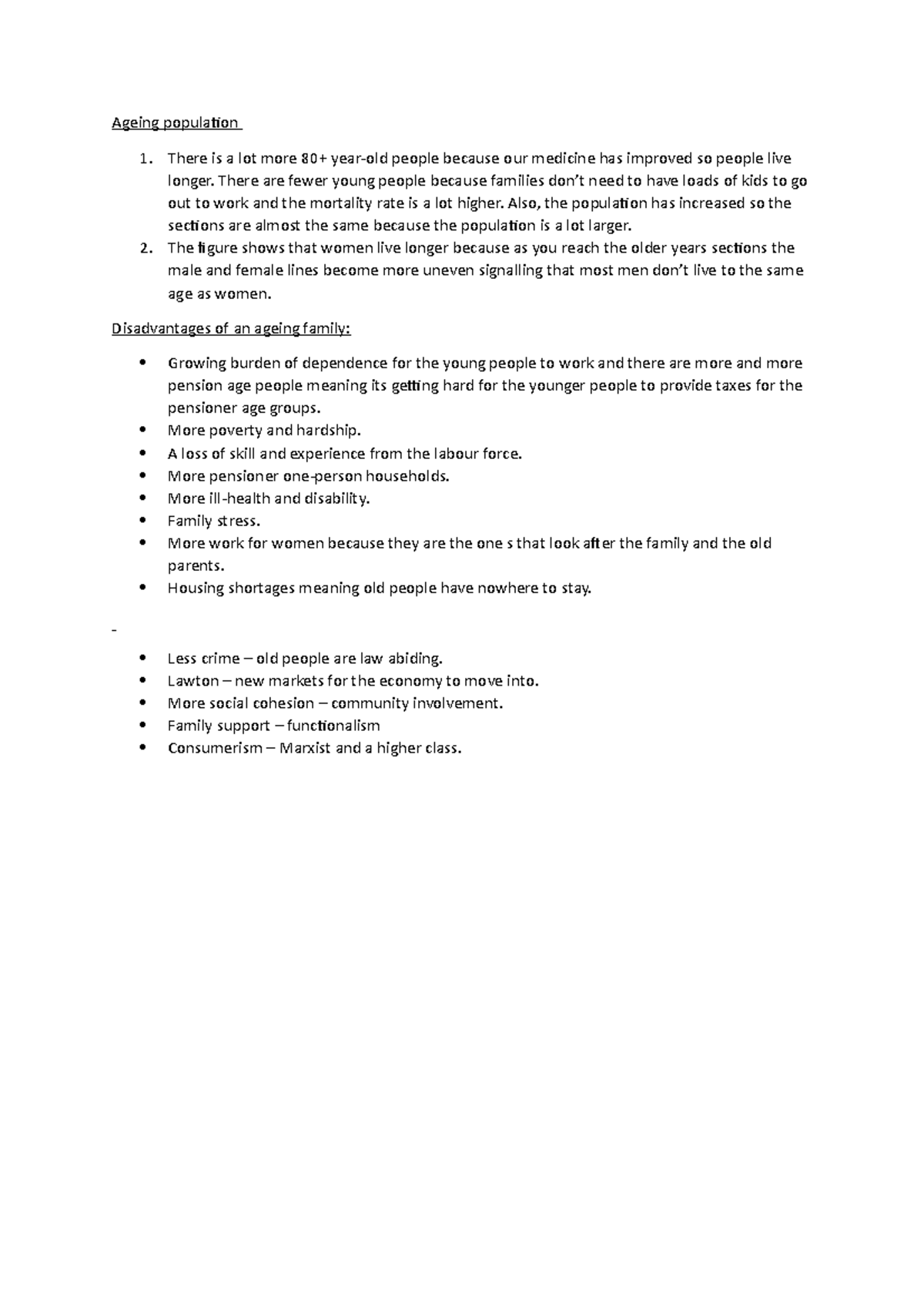 Ageing population - sociology essay - Ageing population There is a lot ...