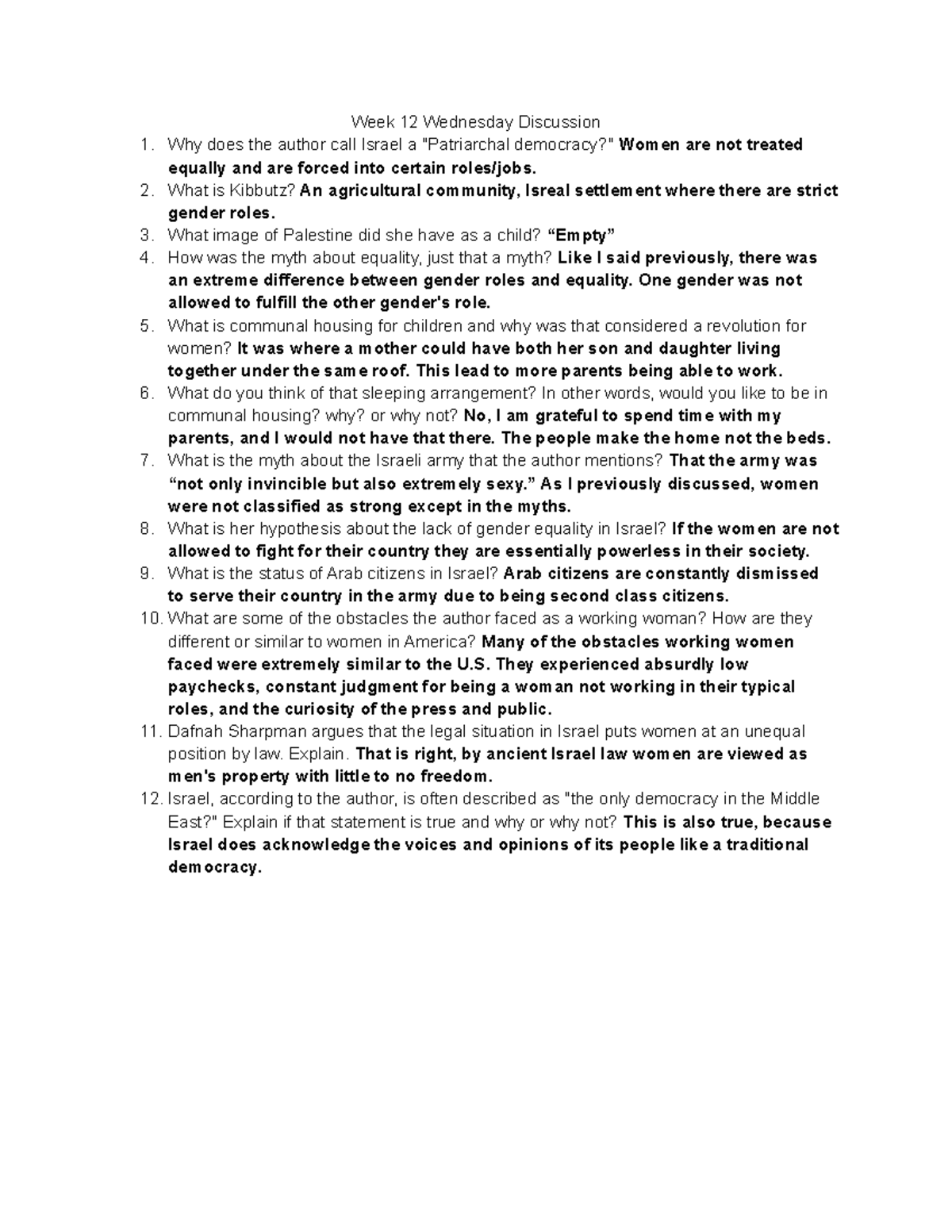 Week 12 Wednesday Discussion - Week 12 Wednesday Discussion Why does ...