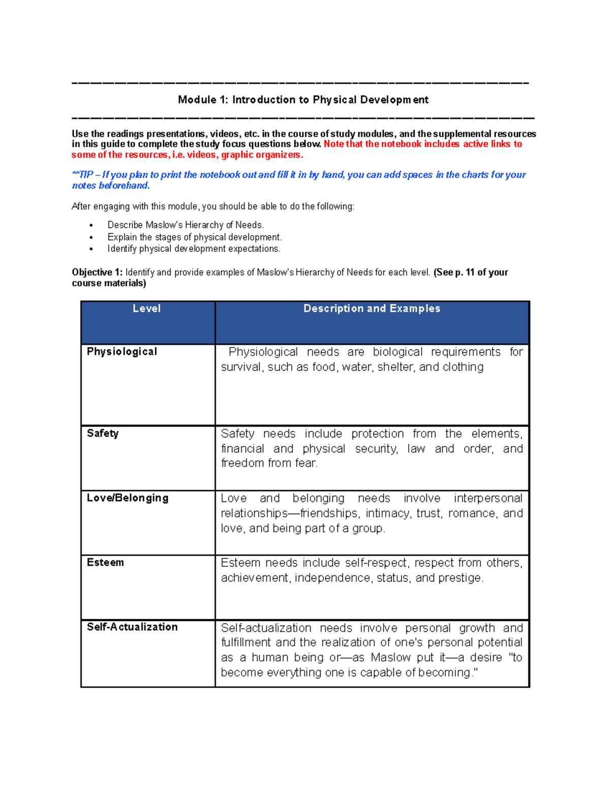 Module 5: Developmental Barriers to Learning and Performance - - Studocu