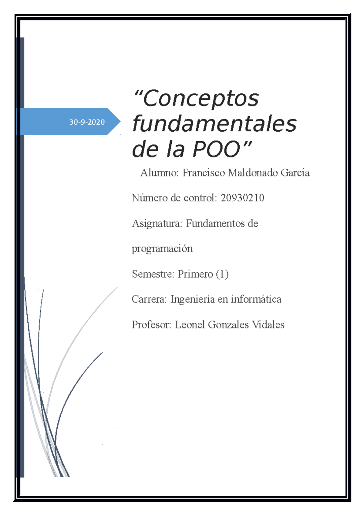 Conceptos fundamentales de la POO - 30-9- “Conceptos fundamentales de ...