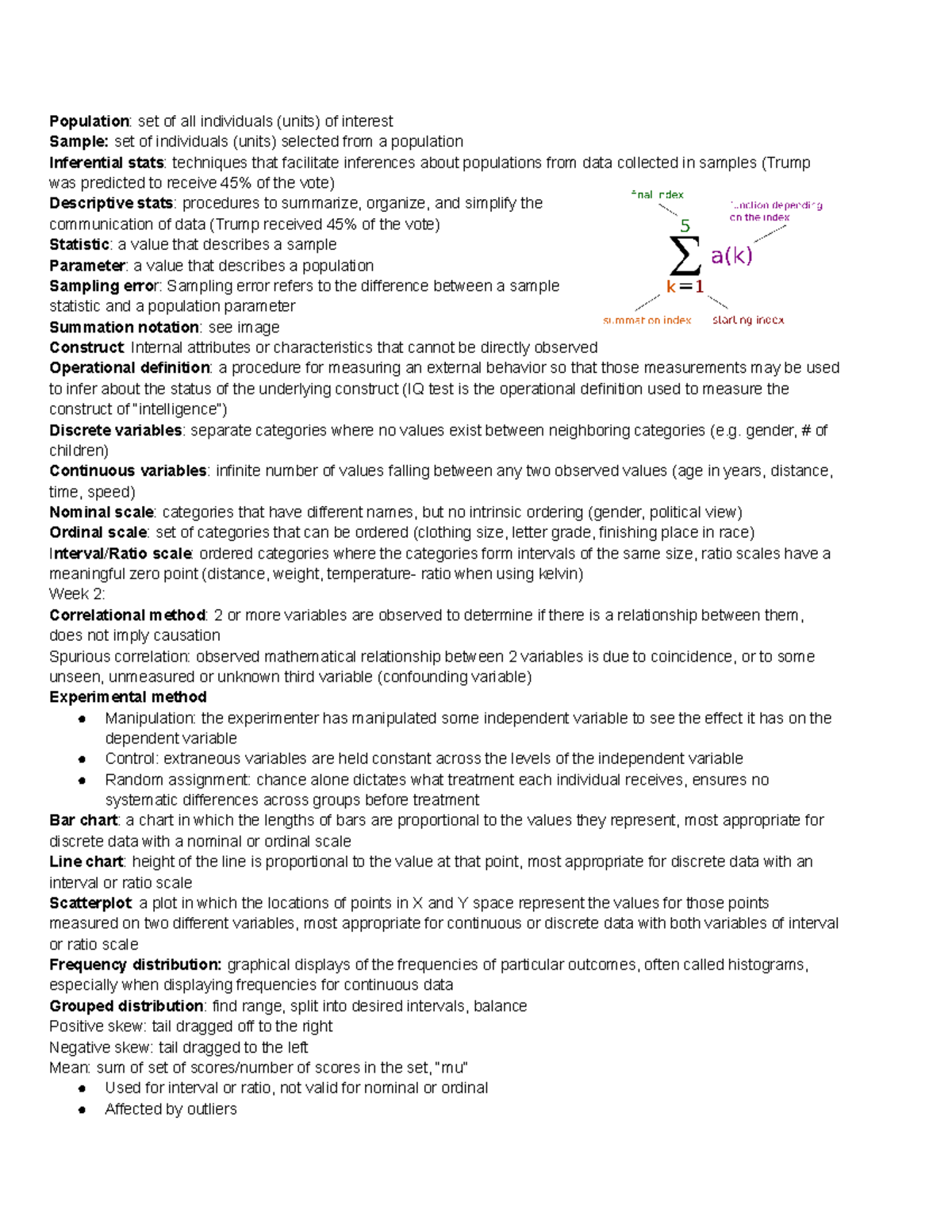 Cogs 14b midterm 1 study guide - Population: set of all individuals ...