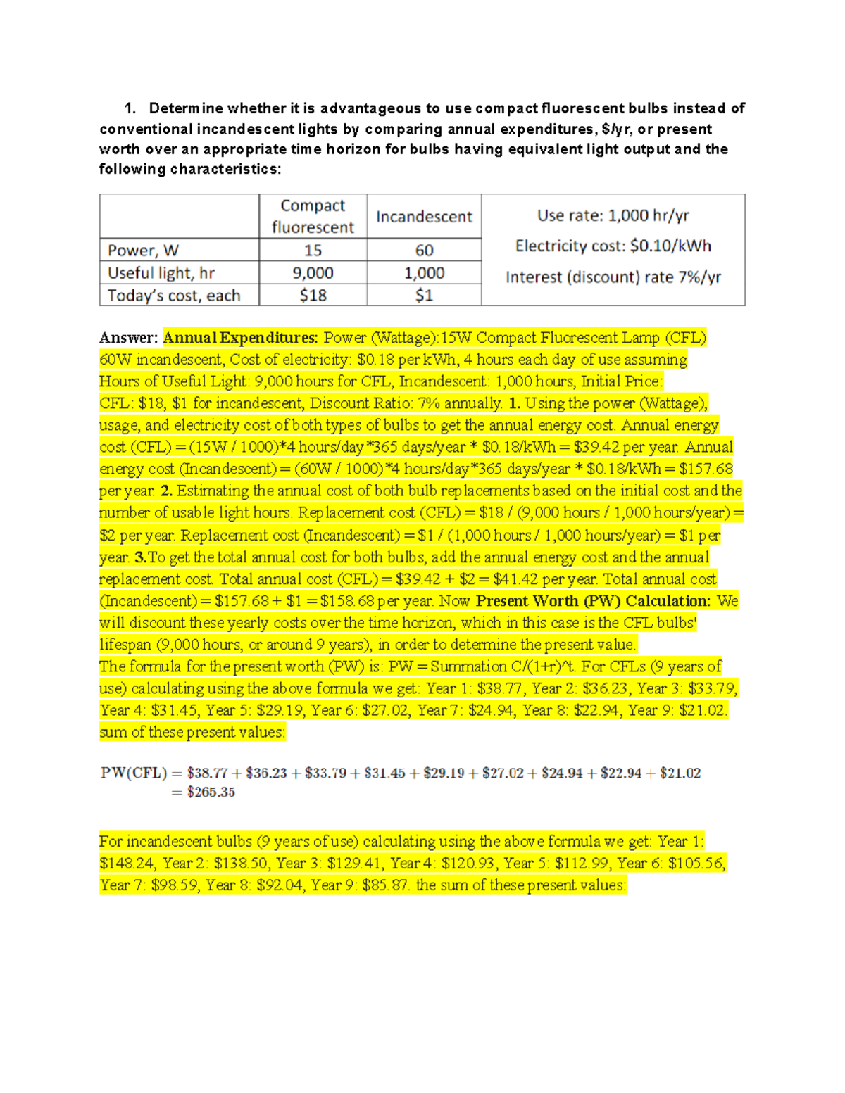 Alternative energy 482 Hw assignment - Determine whether it is ...
