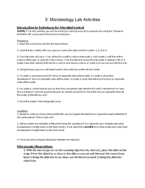 Unknown Bacterial Identification - Sample #2 - 6/20/2021 Laboratory ...