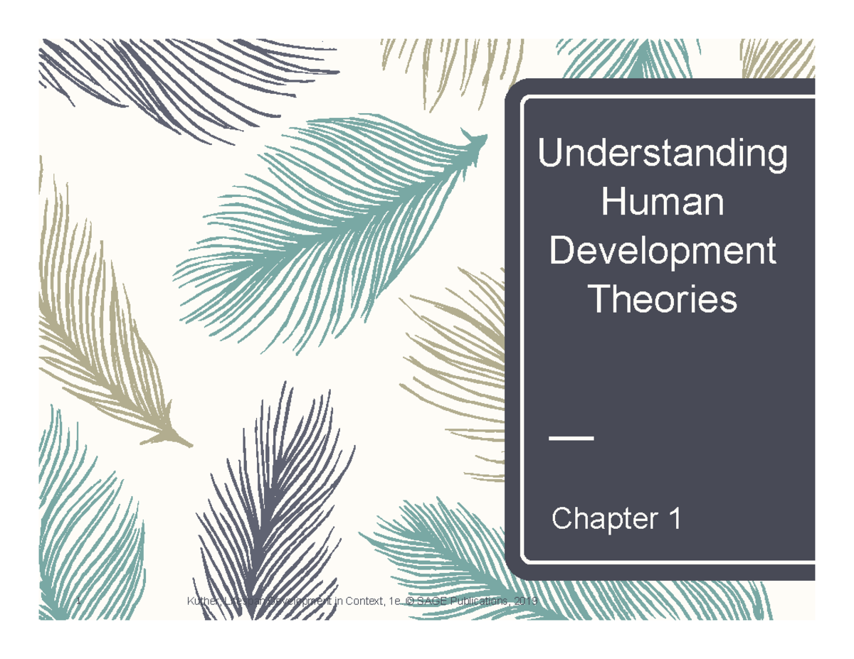 Week 2.1- Understanding Human Development Theories - 1 Kuther, Lifespan ...