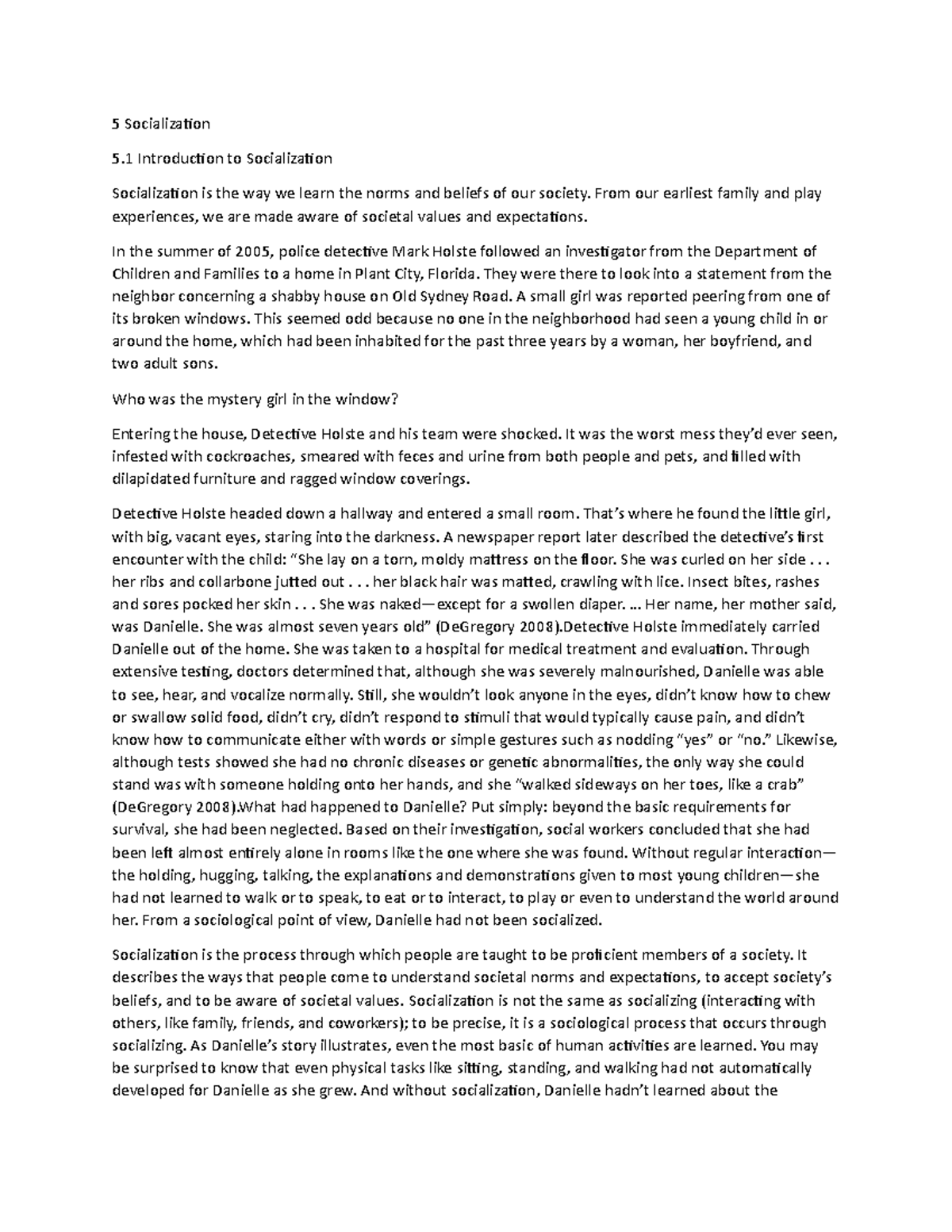 Chapter 5 socialization notes - 5 Socialization 5 Introduction to ...