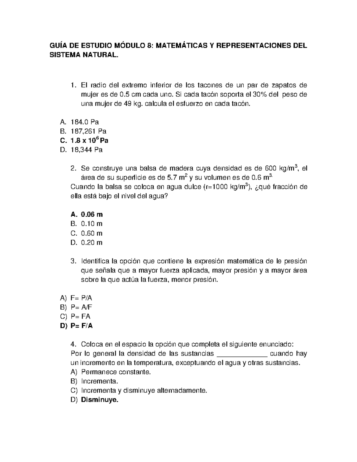 08 Matematicas Y Representaciones DEL Sistema Natural - GUÍA DE ESTUDIO MÓDULO 8: MATEMÁTICAS Y ...