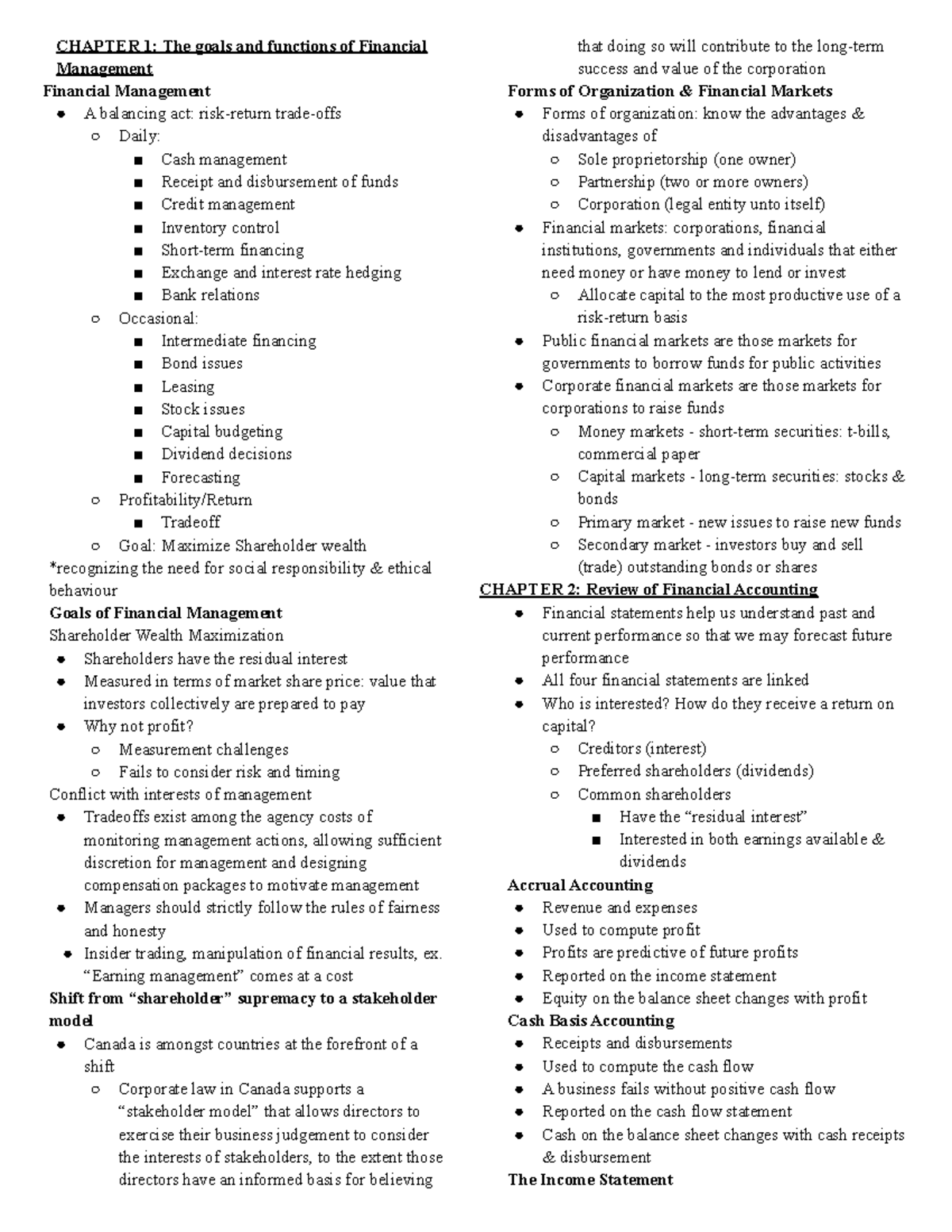 MGMT 3320 Final EXAM-5 - CHAPTER 1: The goals and functions of ...