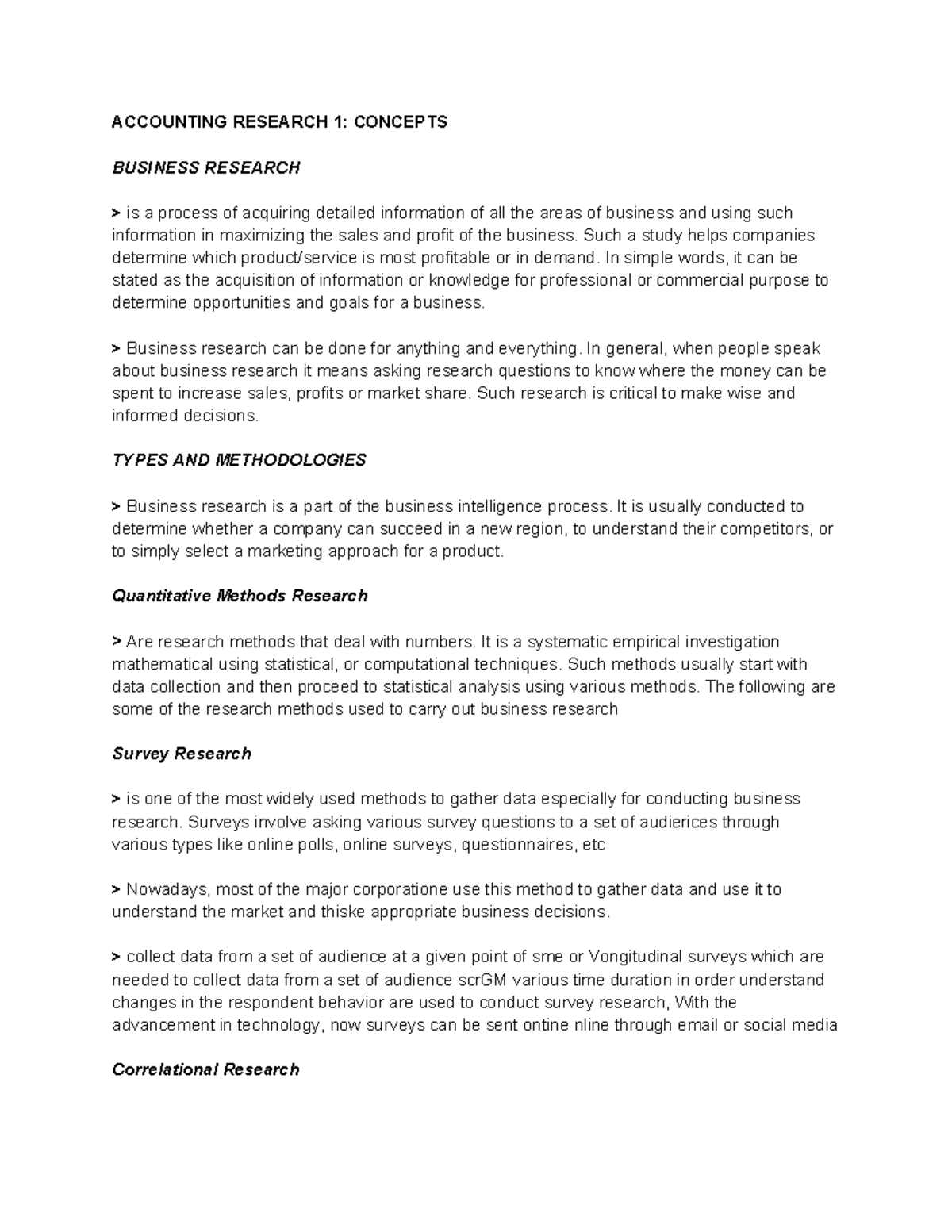 1st lecture ACC Research 1 - ACCOUNTING RESEARCH 1: CONCEPTS BUSINESS ...