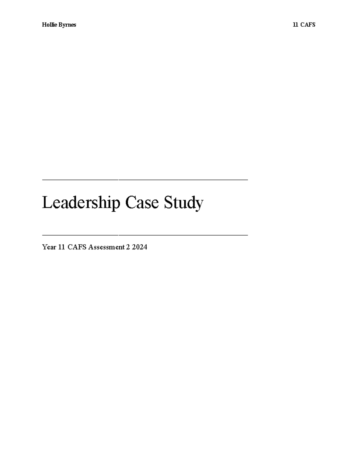 Case Study: Leadership ...