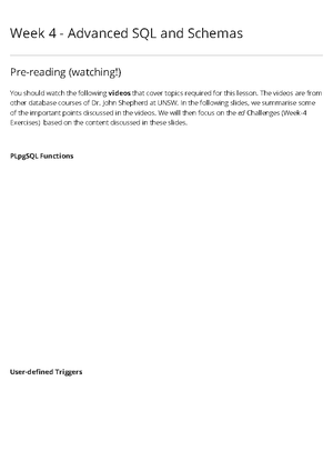 Week 5 - Database Schema Analysis, Normalisation - Week 5 - Database Schema Analysis ...
