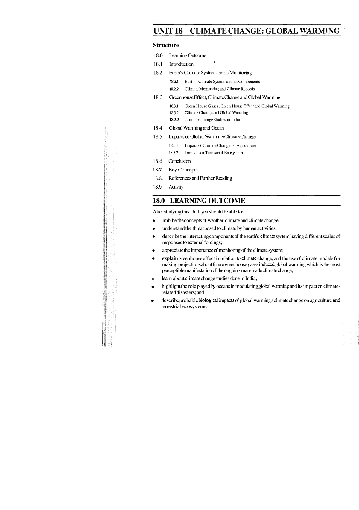 Climate Chance Global Warmingunit-18 - UNIT 18 CLIMATE CHANGE: GLOBAL ...