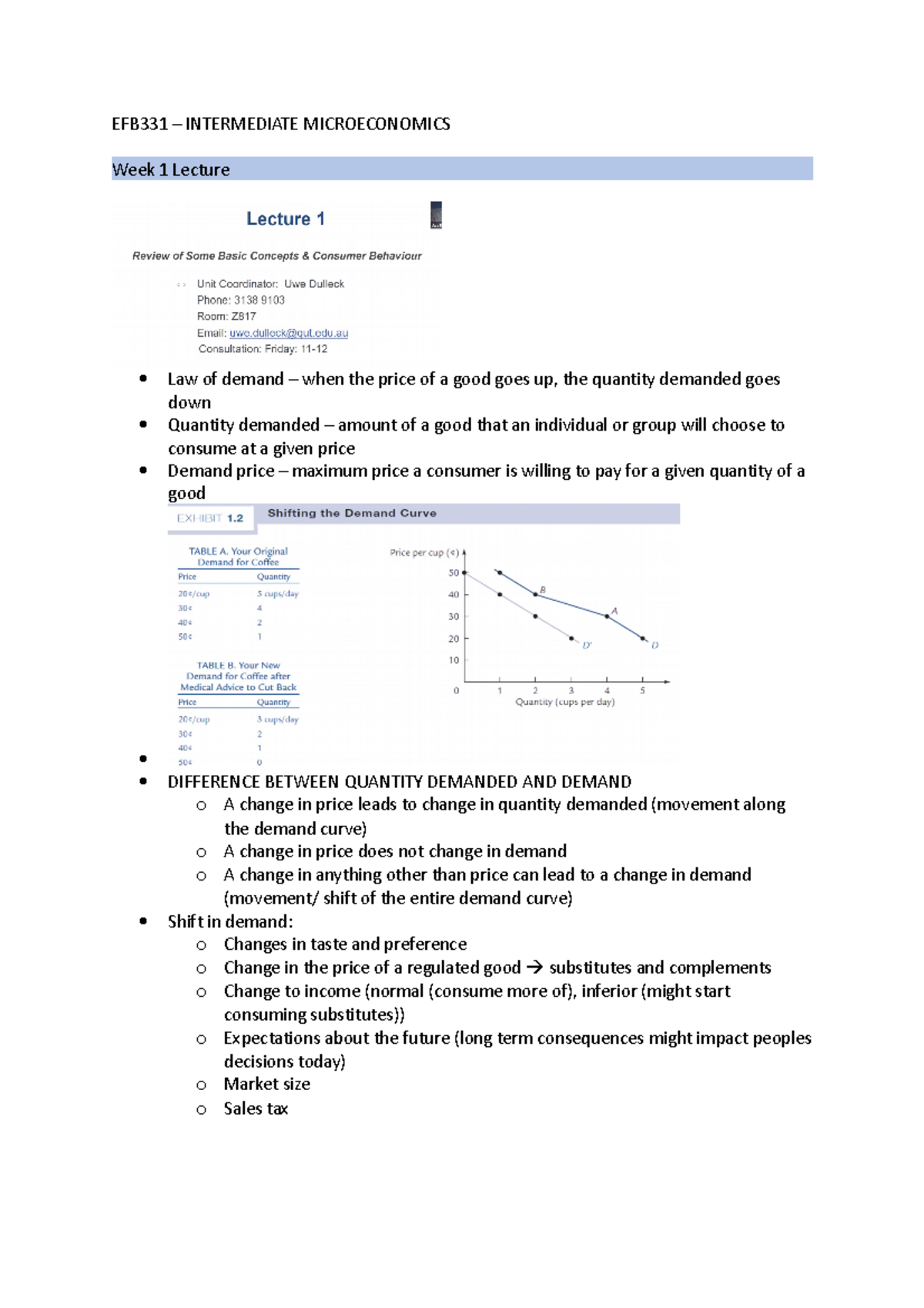 EFB331 Intermdiate Micro - Griffith - Studocu