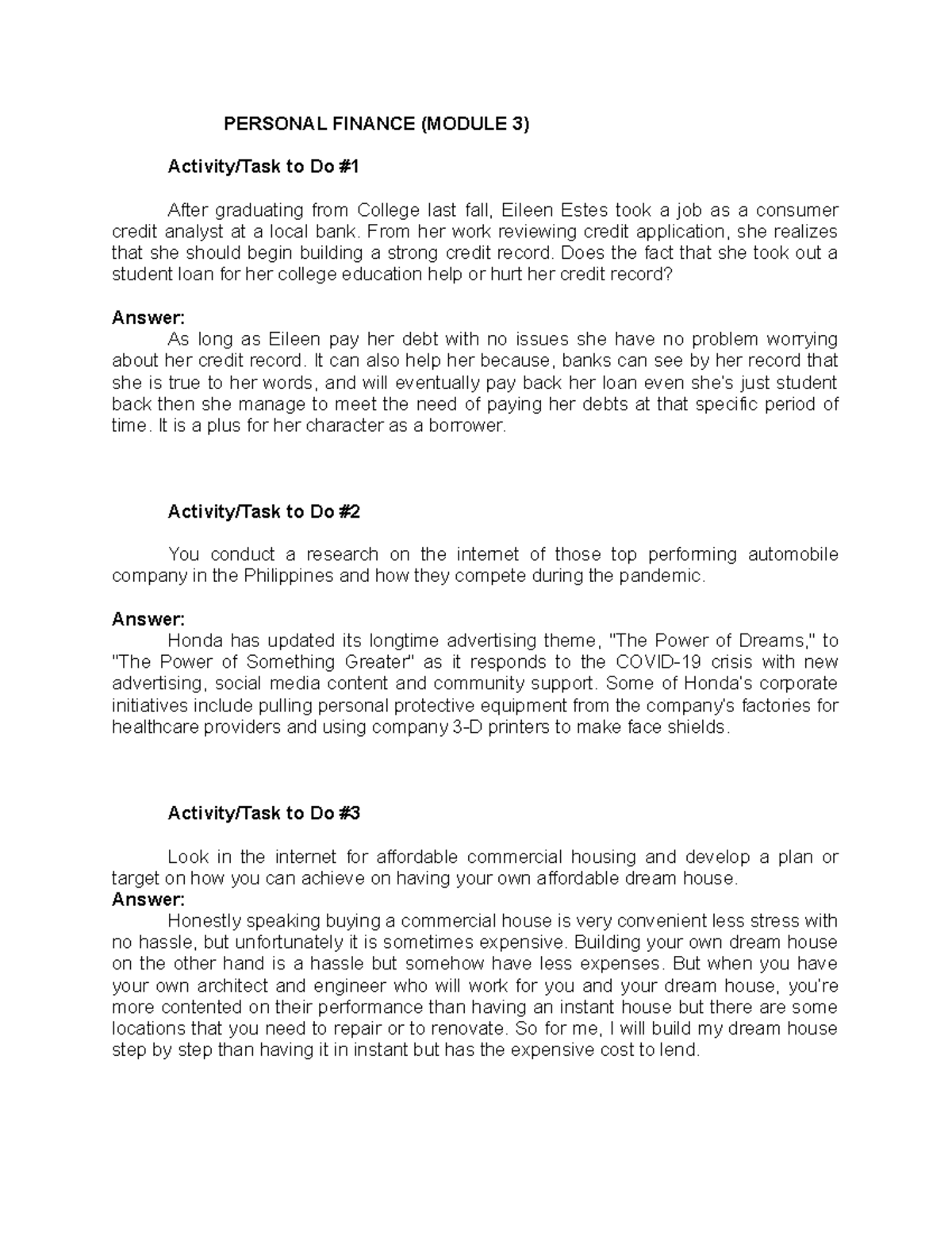 Module 3FM3-4 - Entrepreneurial Management - PERSONAL FINANCE (MODULE 3 ...