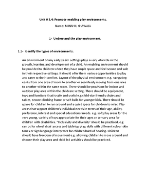UNIT 3 - cache level 3 coursework - UNIT 3 SUPPORT CHILDREN’S TRANSITION TO SCHOOL Understand ...