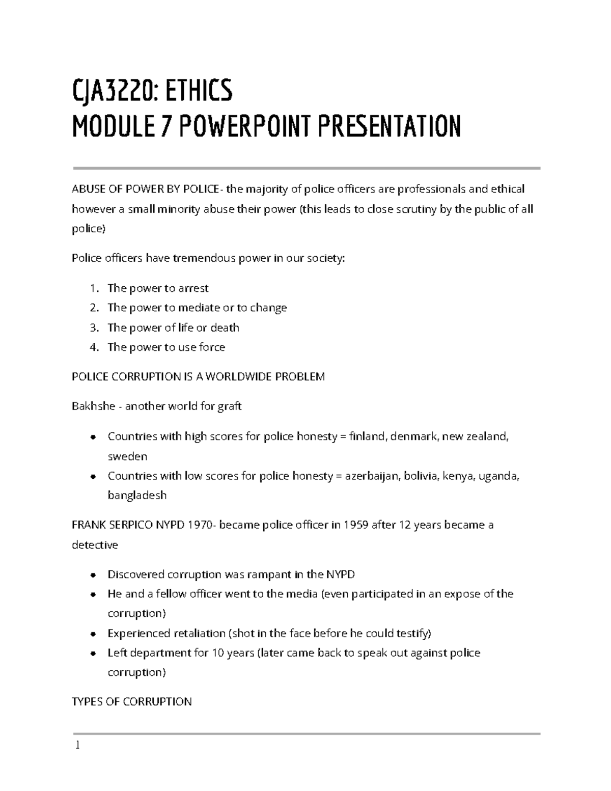 Ethics module 7 ppt - Powerpoint lecture notes from the textbook ...