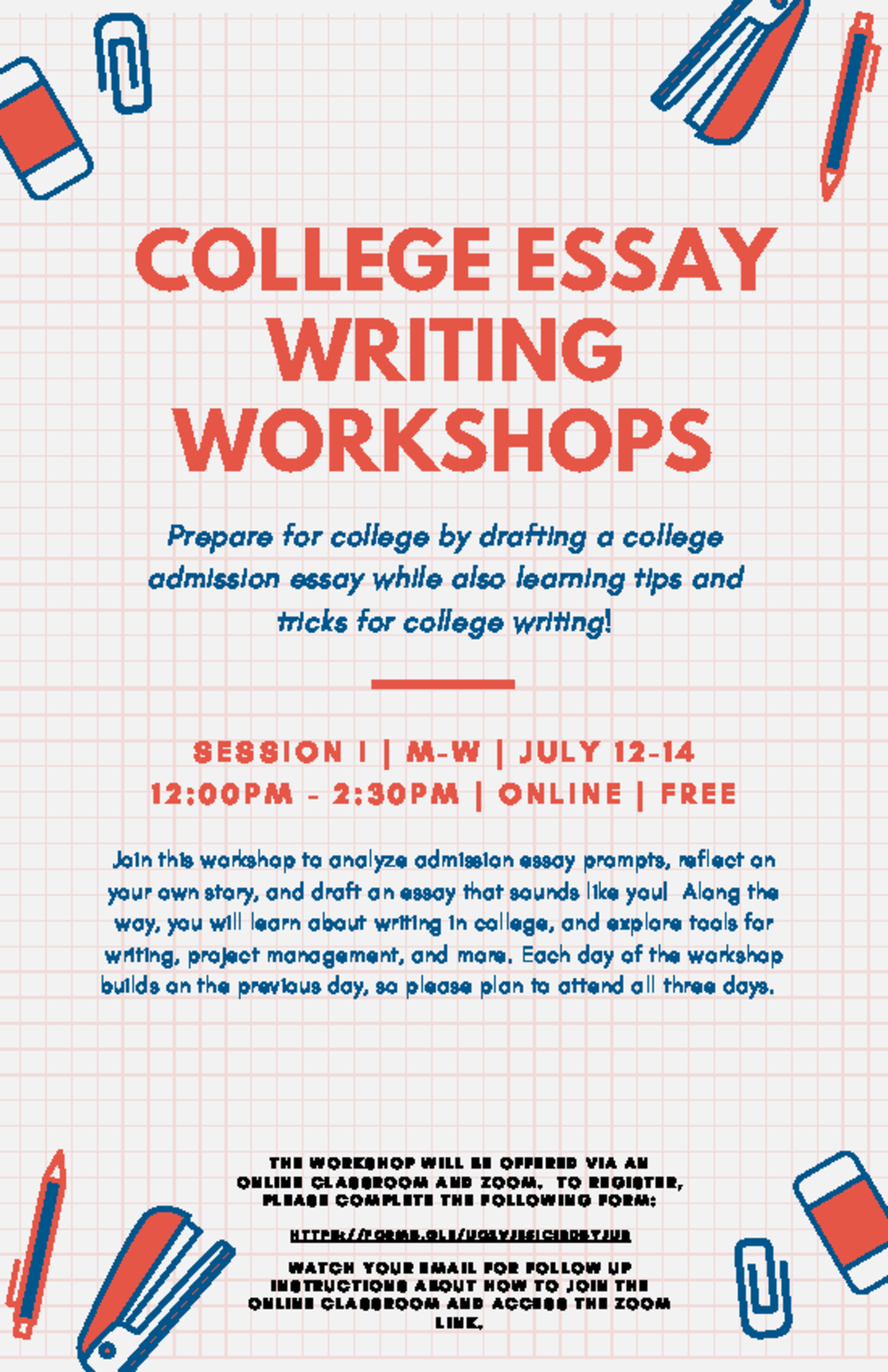 College Essay Writing Workshops Session I - COLLEGE ESSAY WRITING ...