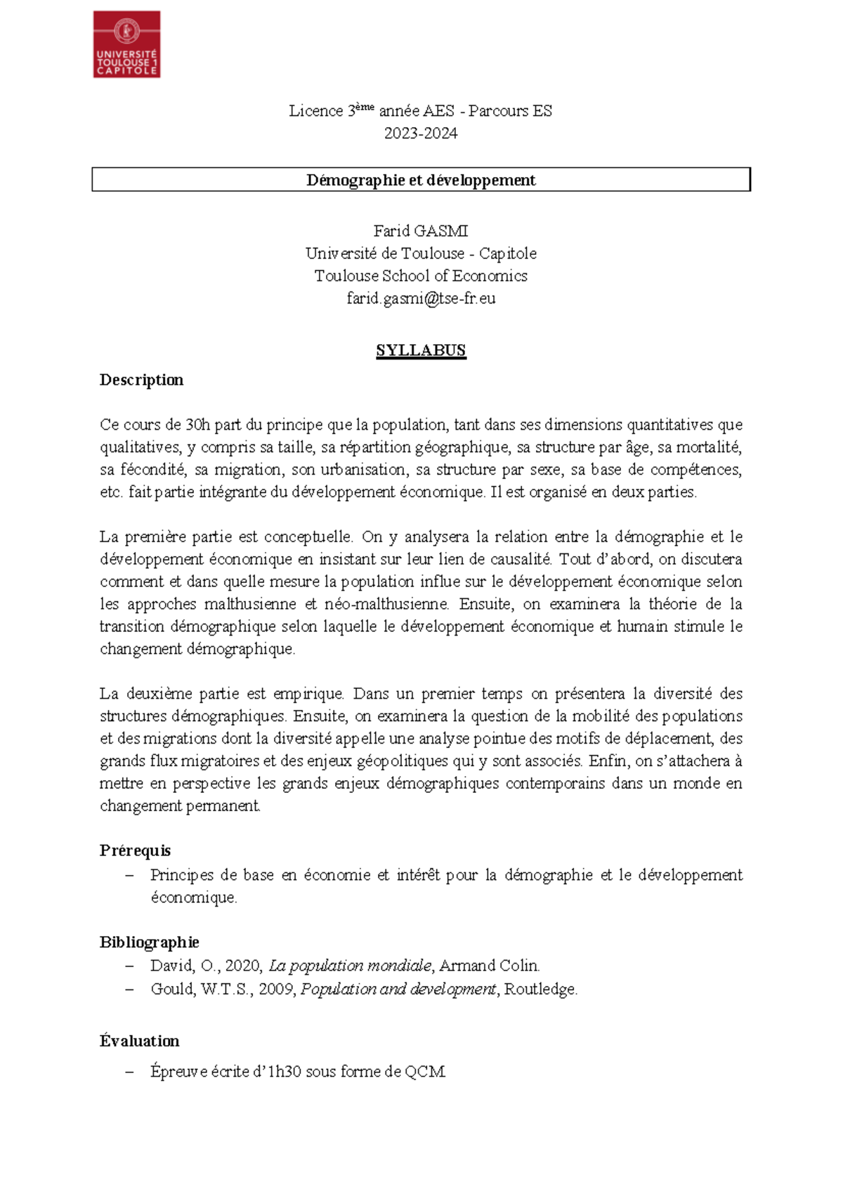 Sylla Demo Dev 2023-24 - important - Licence 3 ème année AES - Parcours ...