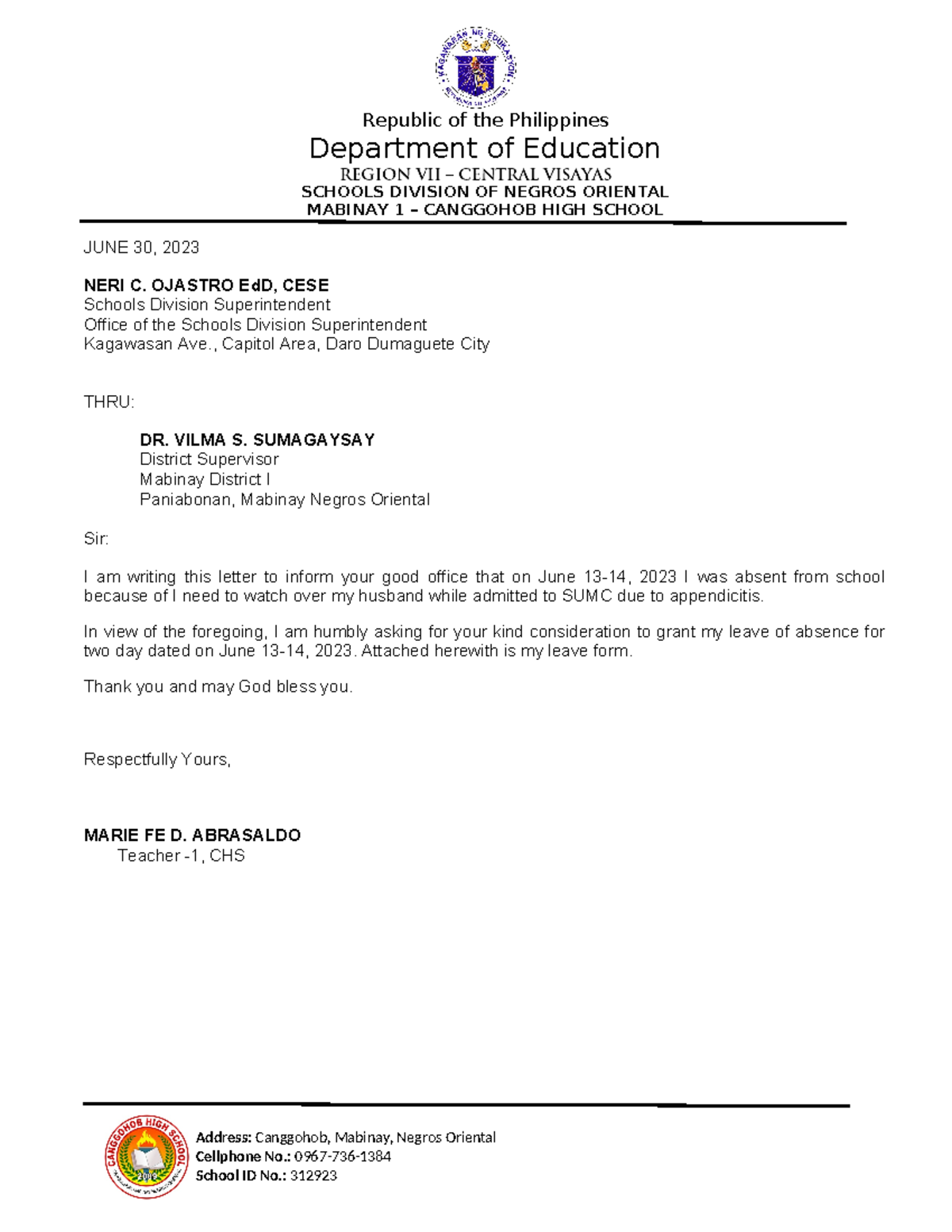 Letter OF Intent - Template - Republic of the Philippines Department of ...