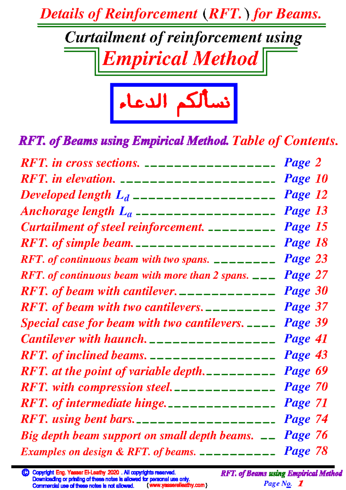 10- (Beams) Reinforced of Beams using Empirical method (2020) - Details ...