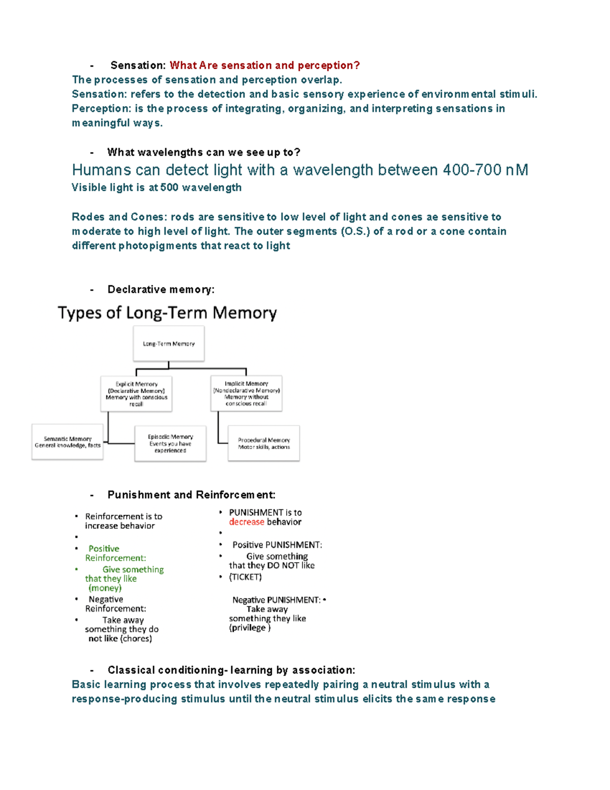 Mid Term #3 Study Guide - Sensation: What Are sensation and perception? The processes of ...