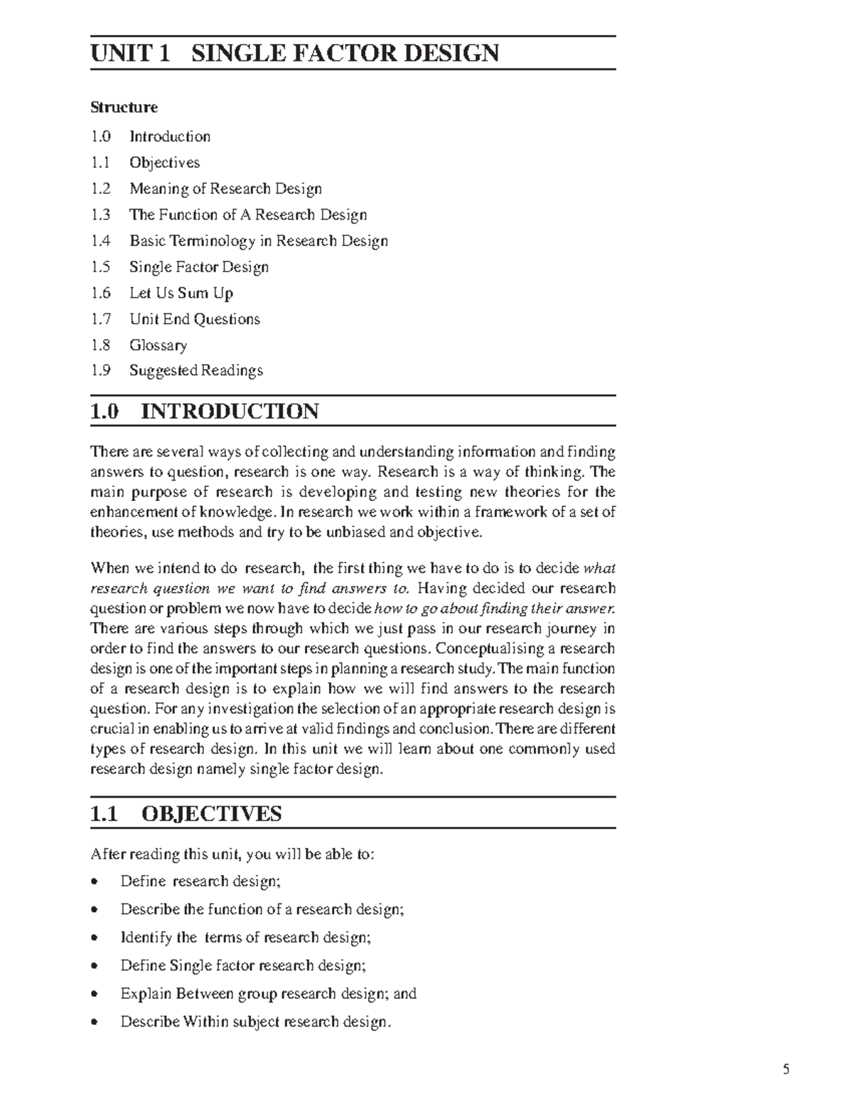 Block-3RM - Ignou - Single Factor Design UNIT 1 SINGLE FACTOR DESIGN ...
