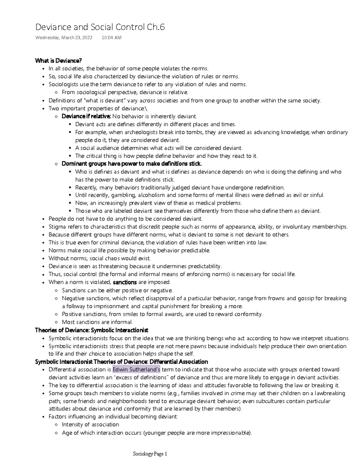 Deviance and Social Control Ch.6 - What is Deviance? - In all societies ...