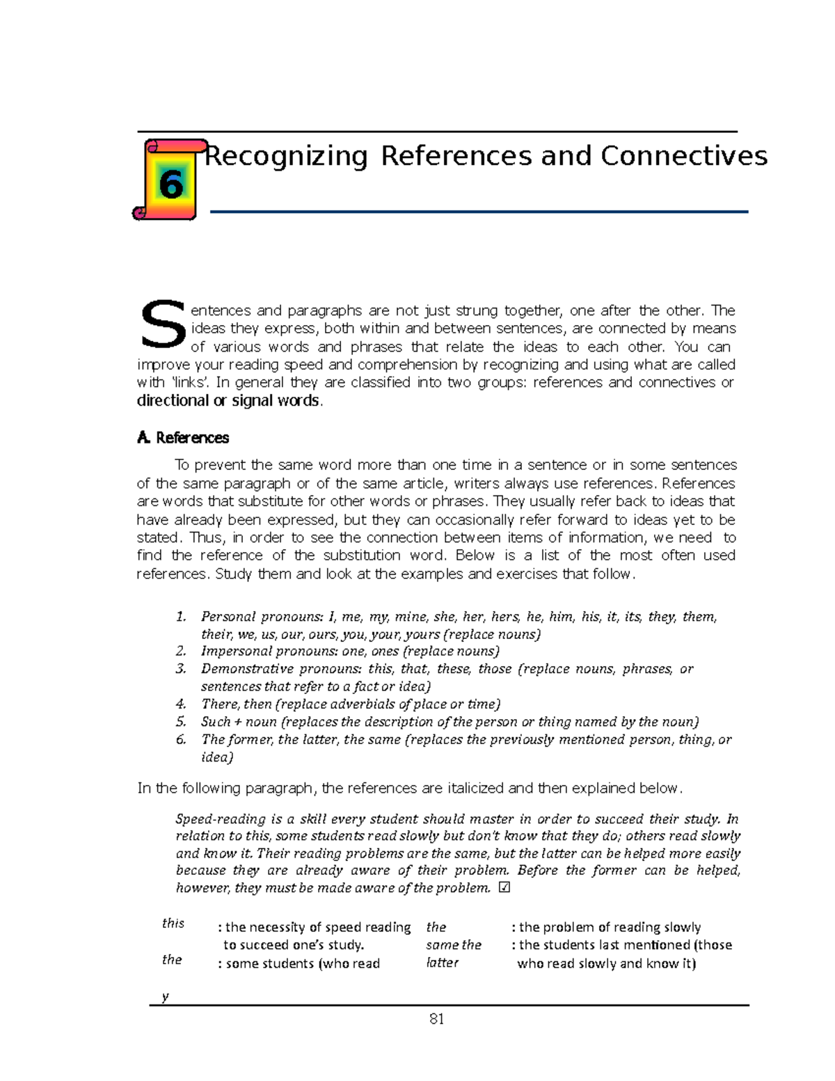 Recognizing References - The ideas they express, both within and ...