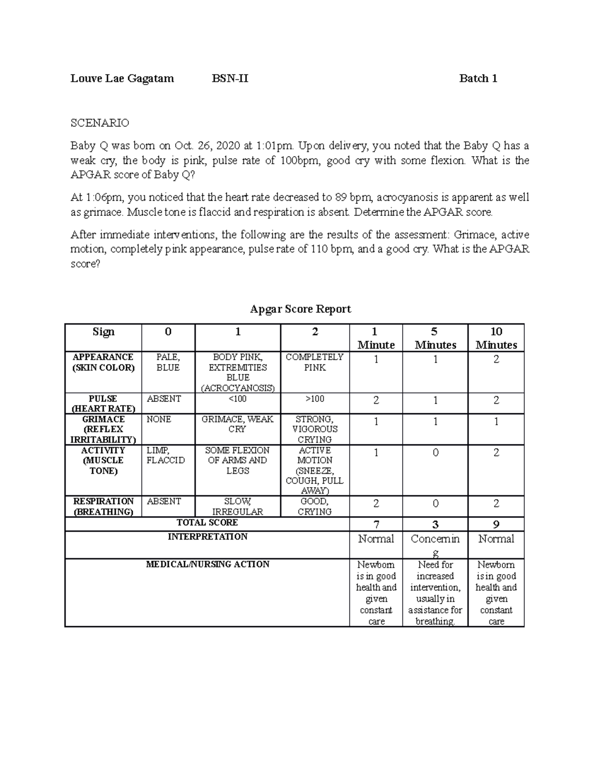 Gagatam Activity 3 3 - Louve Lae Gagatam BSN-II Batch 1 SCENARIO Baby Q ...